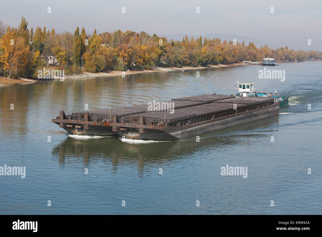 Barge from above Stock Photo - Alamy