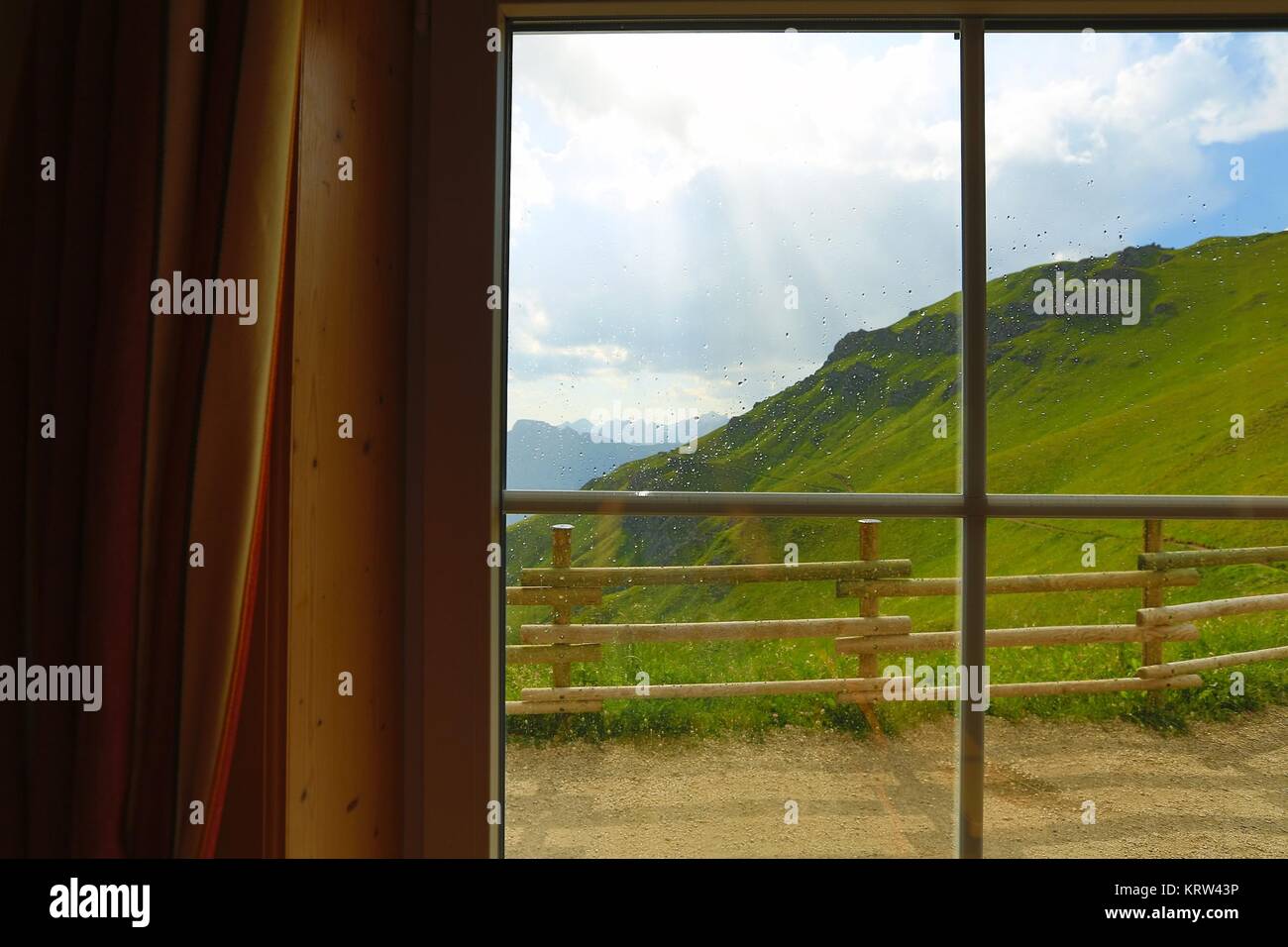 Raining outside the window Stock Photo - Alamy