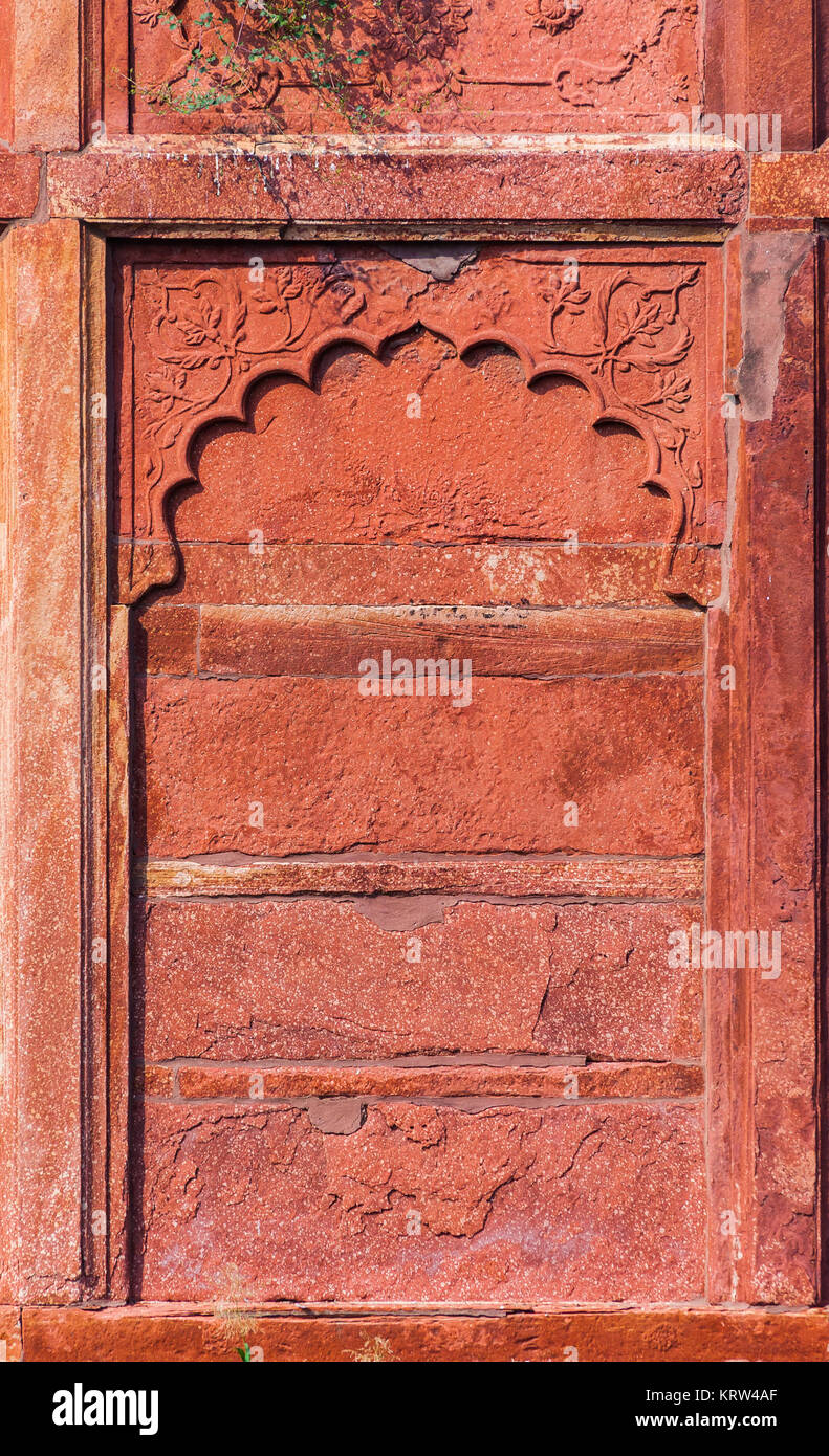 Agra Fort Detail, Exterior Wall Stock Photo - Alamy