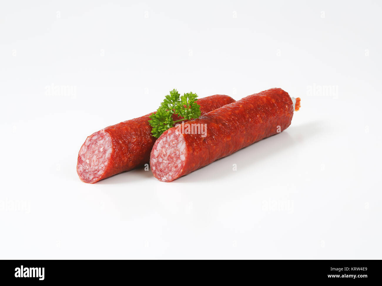 Smoked sausage salami Stock Photo - Alamy