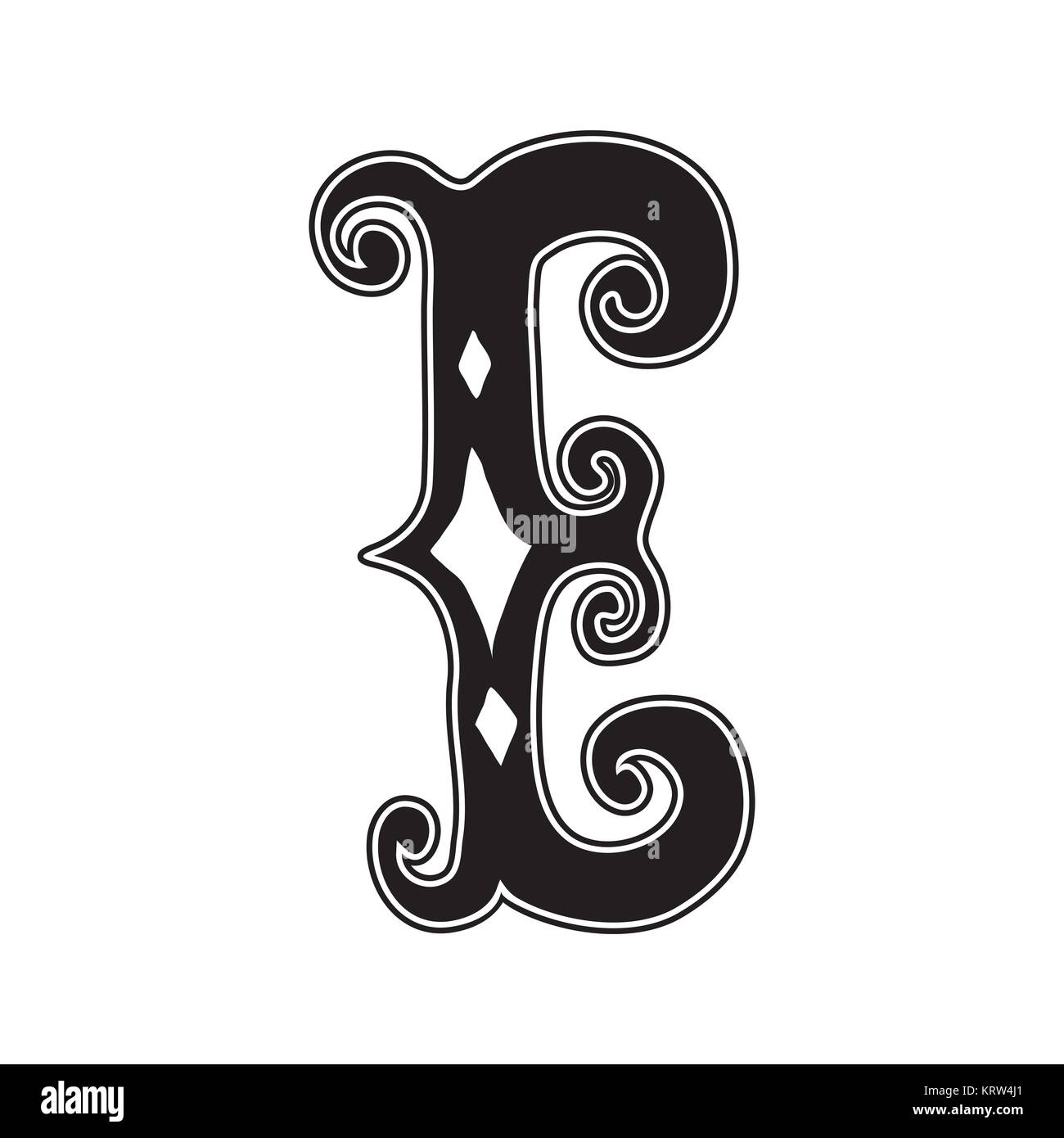 The vintage style letter E Stock Photo - Alamy