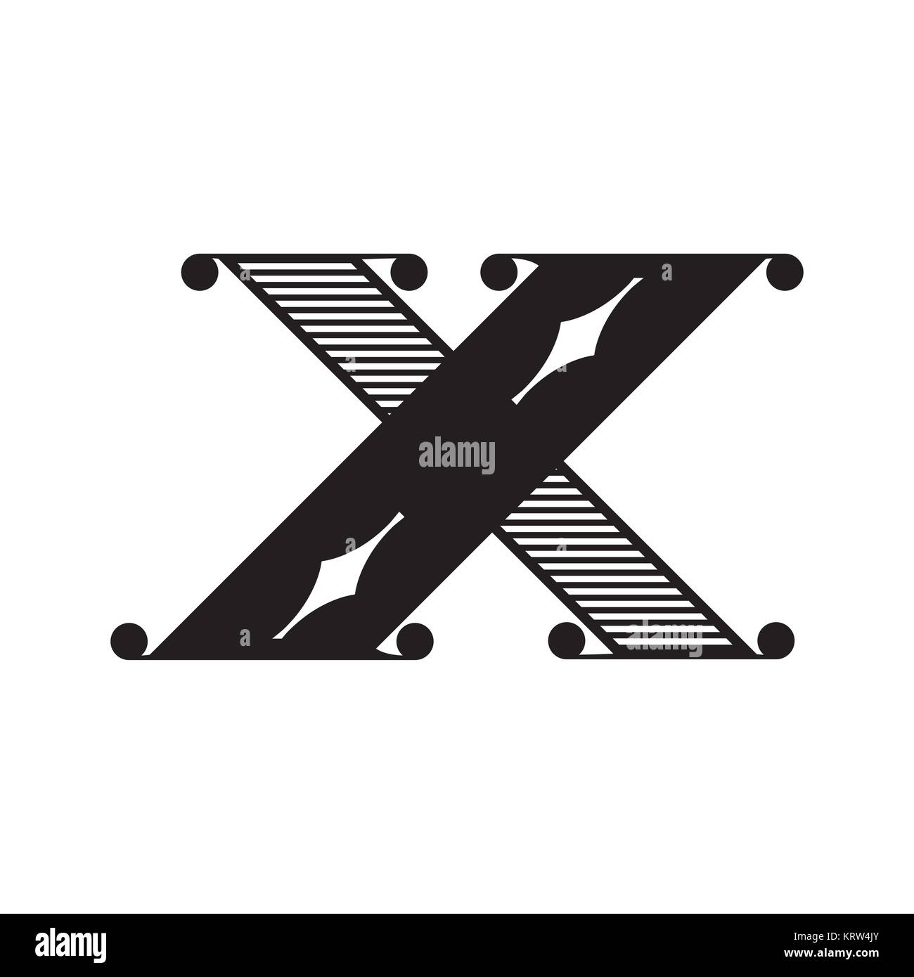 The vintage style letter X Stock Photo - Alamy