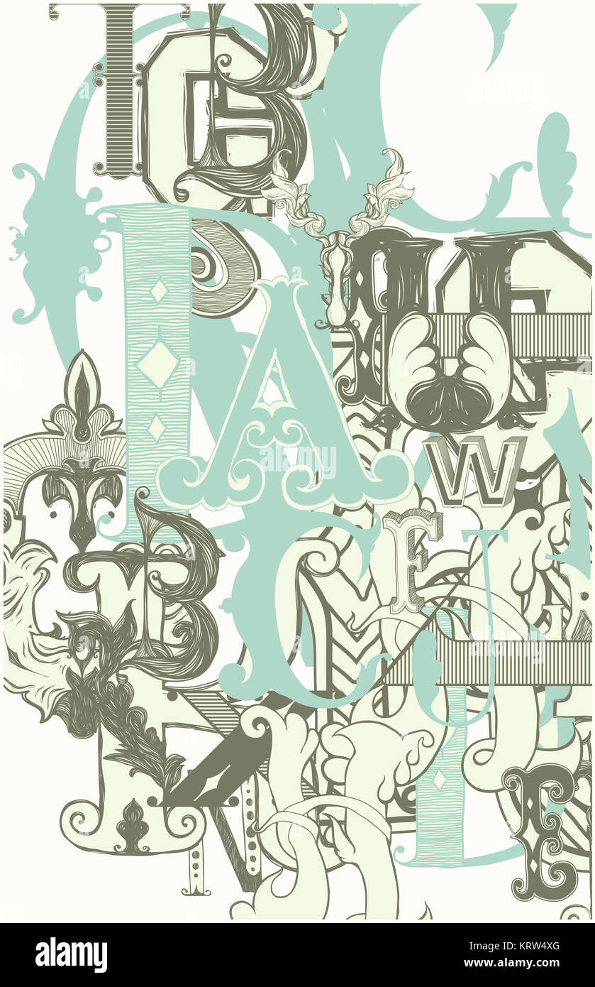 Retro alphabet letters Stock Photo - Alamy