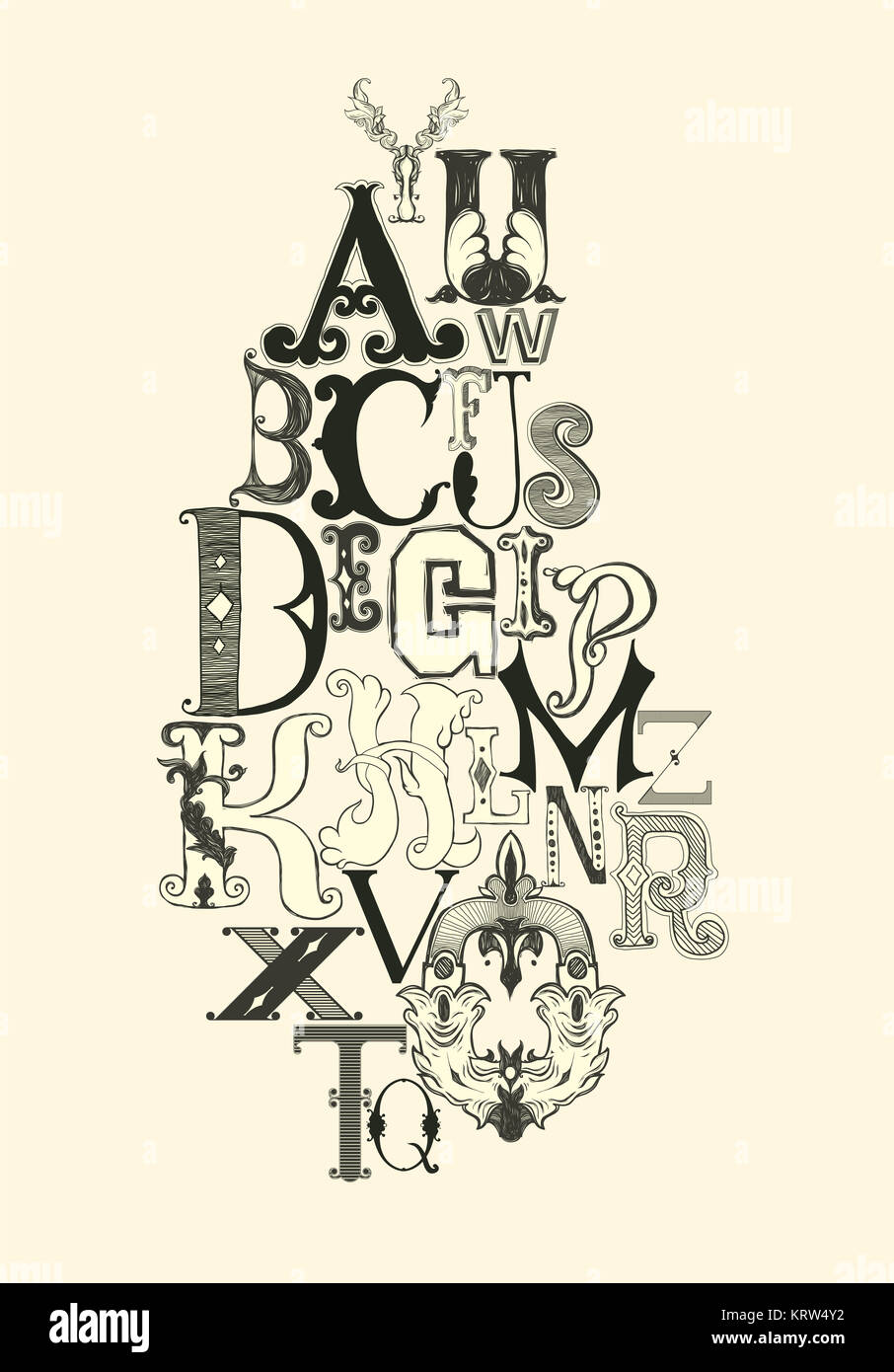 Black alphabet letters Stock Photo - Alamy