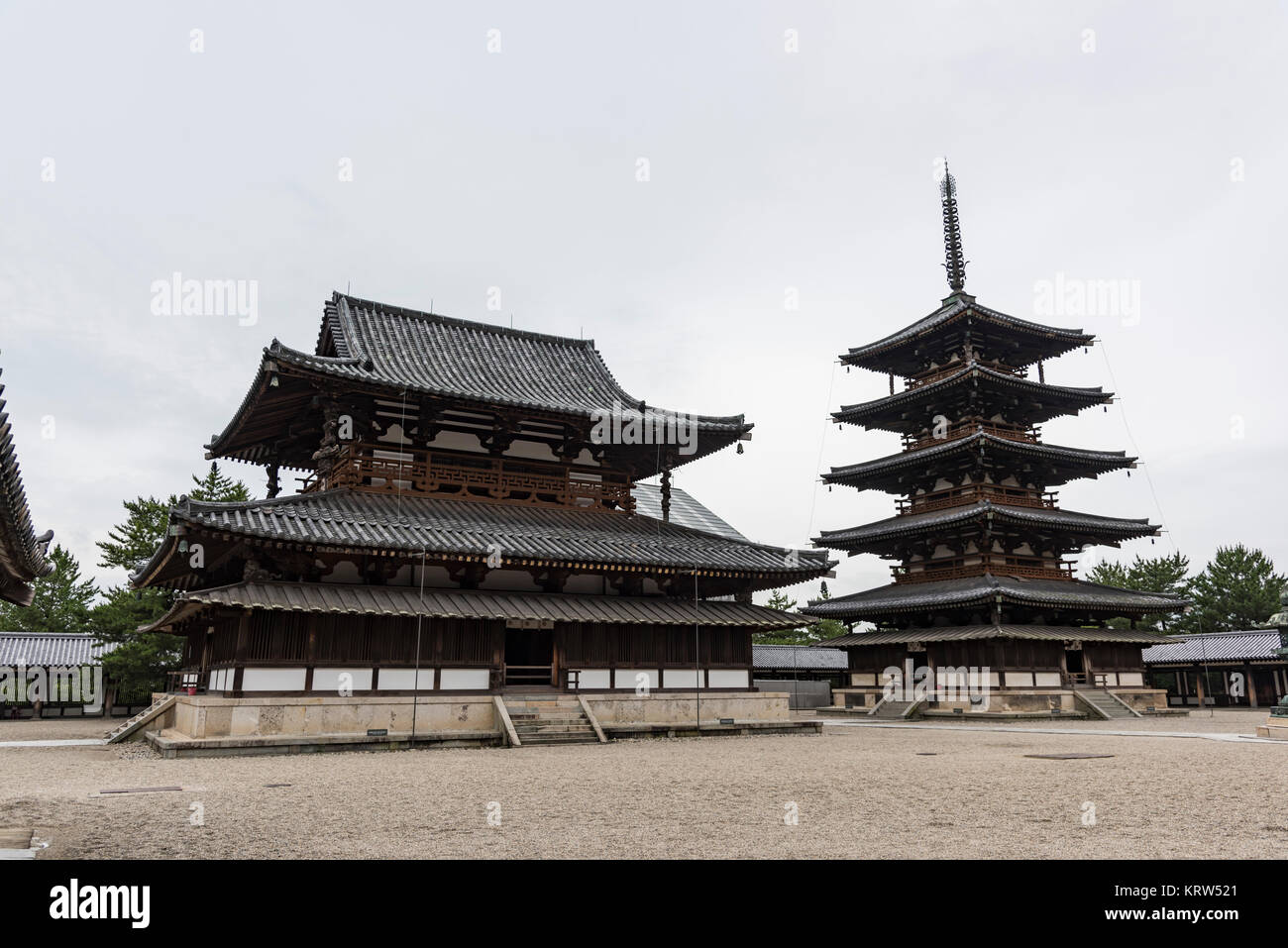 Kondo, Horyuji temple, Ikaruga Town, Ikoma District, Nara Prefecture ...