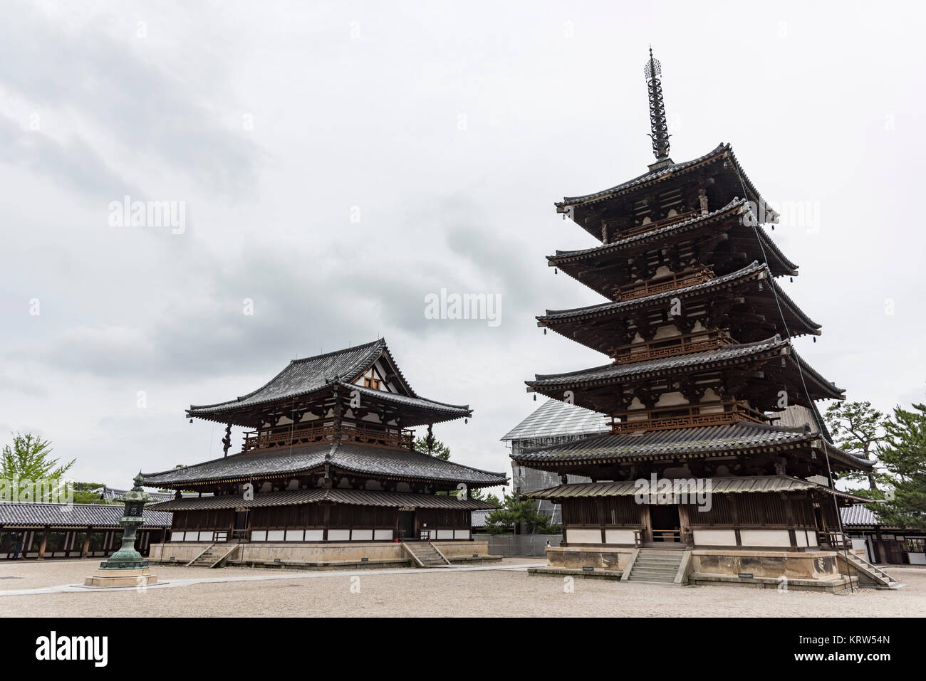 Kondo, Horyuji temple, Ikaruga Town, Ikoma District, Nara Prefecture ...