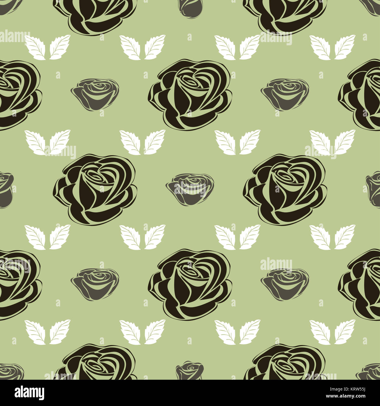 Seamless pattern Bud roses Stock Photo - Alamy