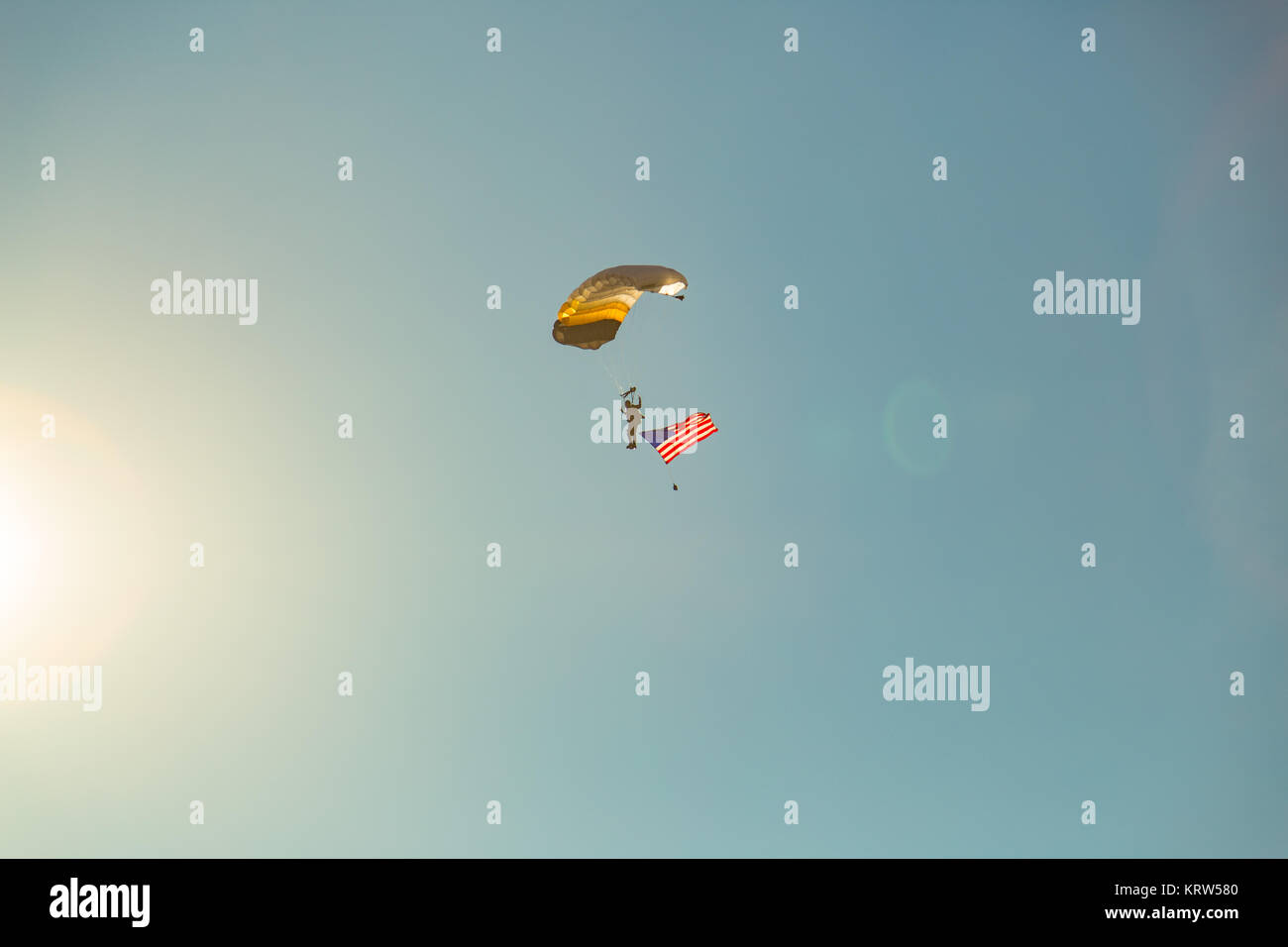 West Point Parachute Team Flying the American Flag Stock Photo - Alamy