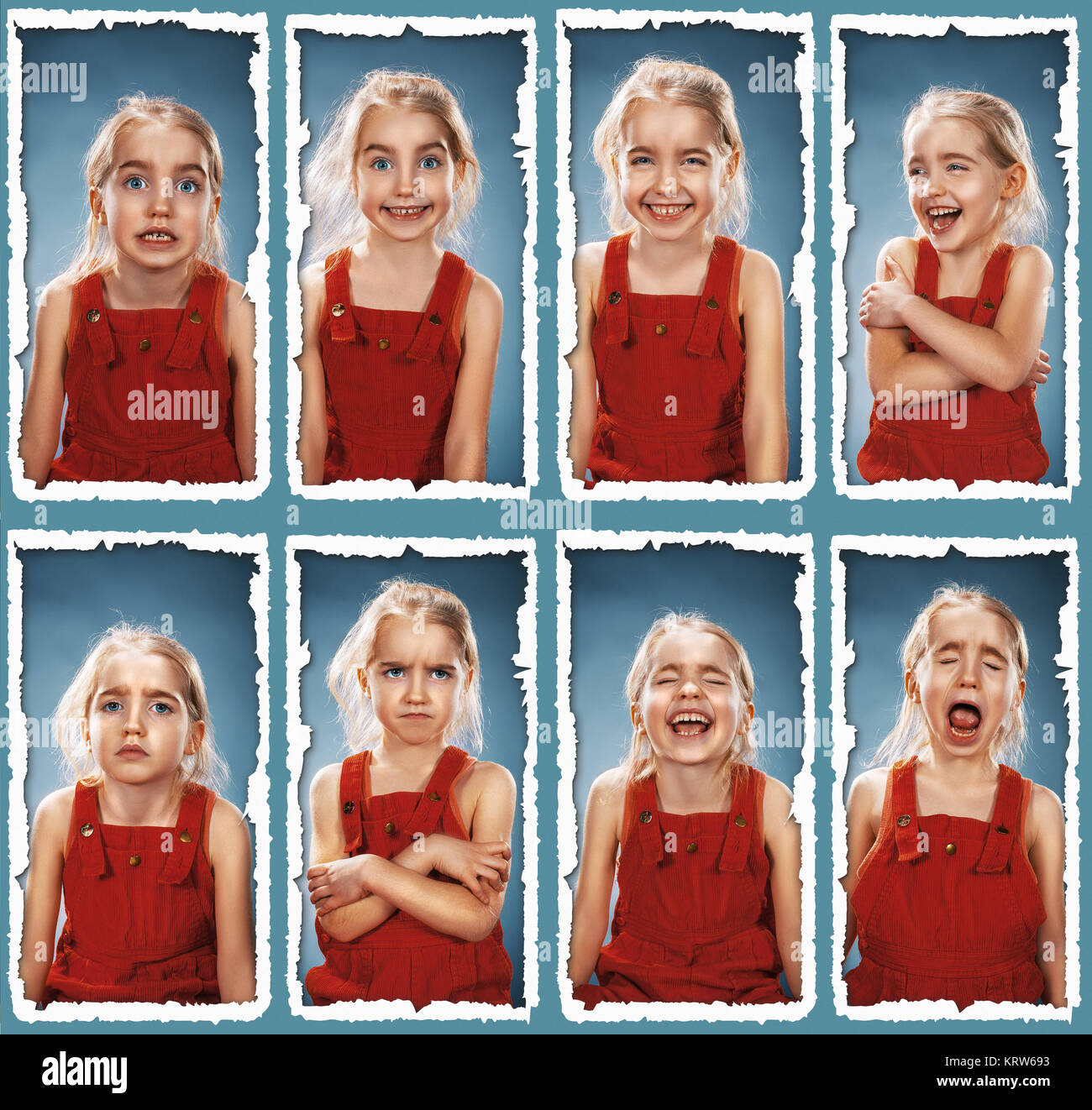 The collage of girl with different emotions Stock Photo - Alamy