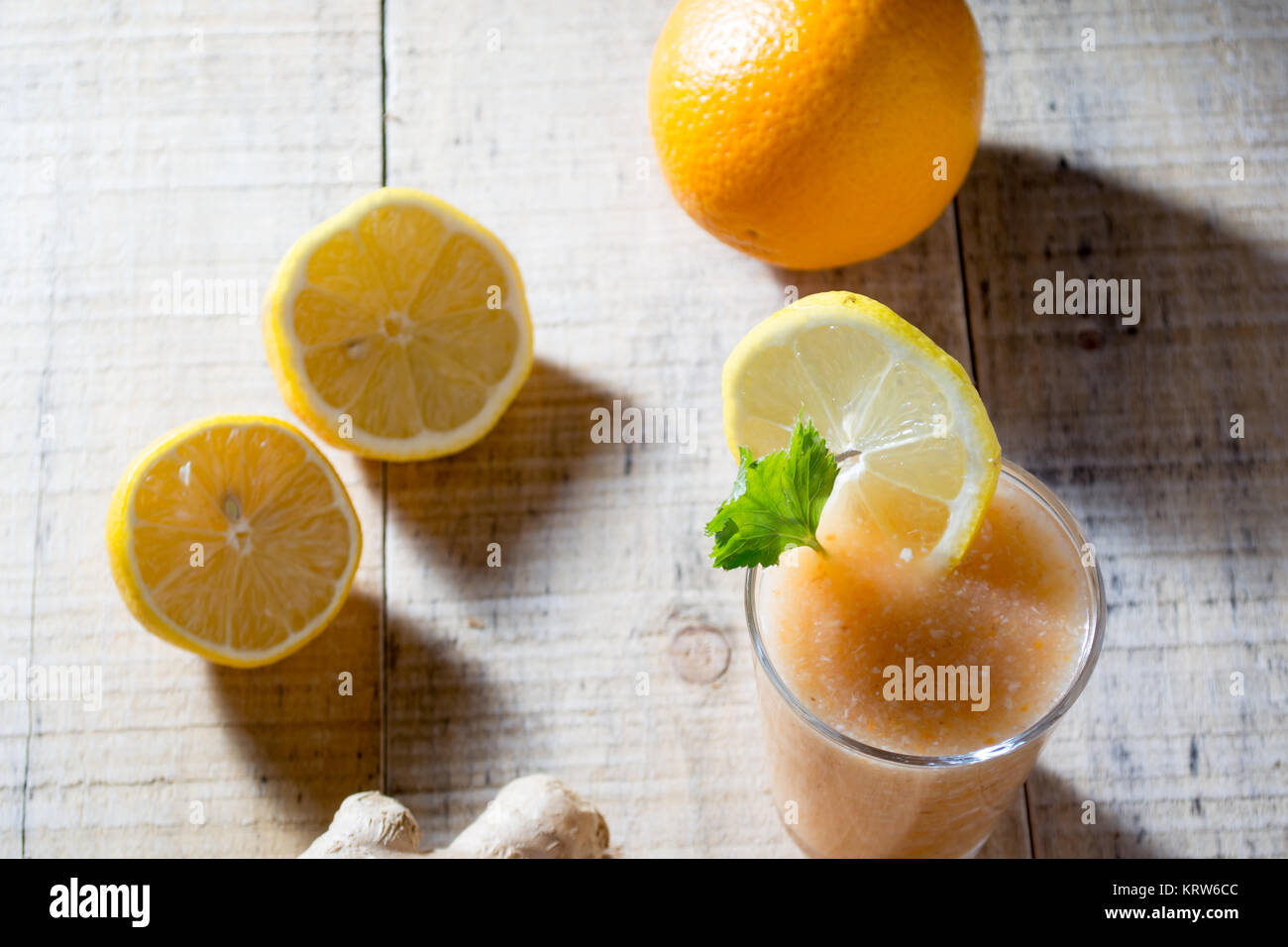 Fresh lemonade with ginger Stock Photo - Alamy