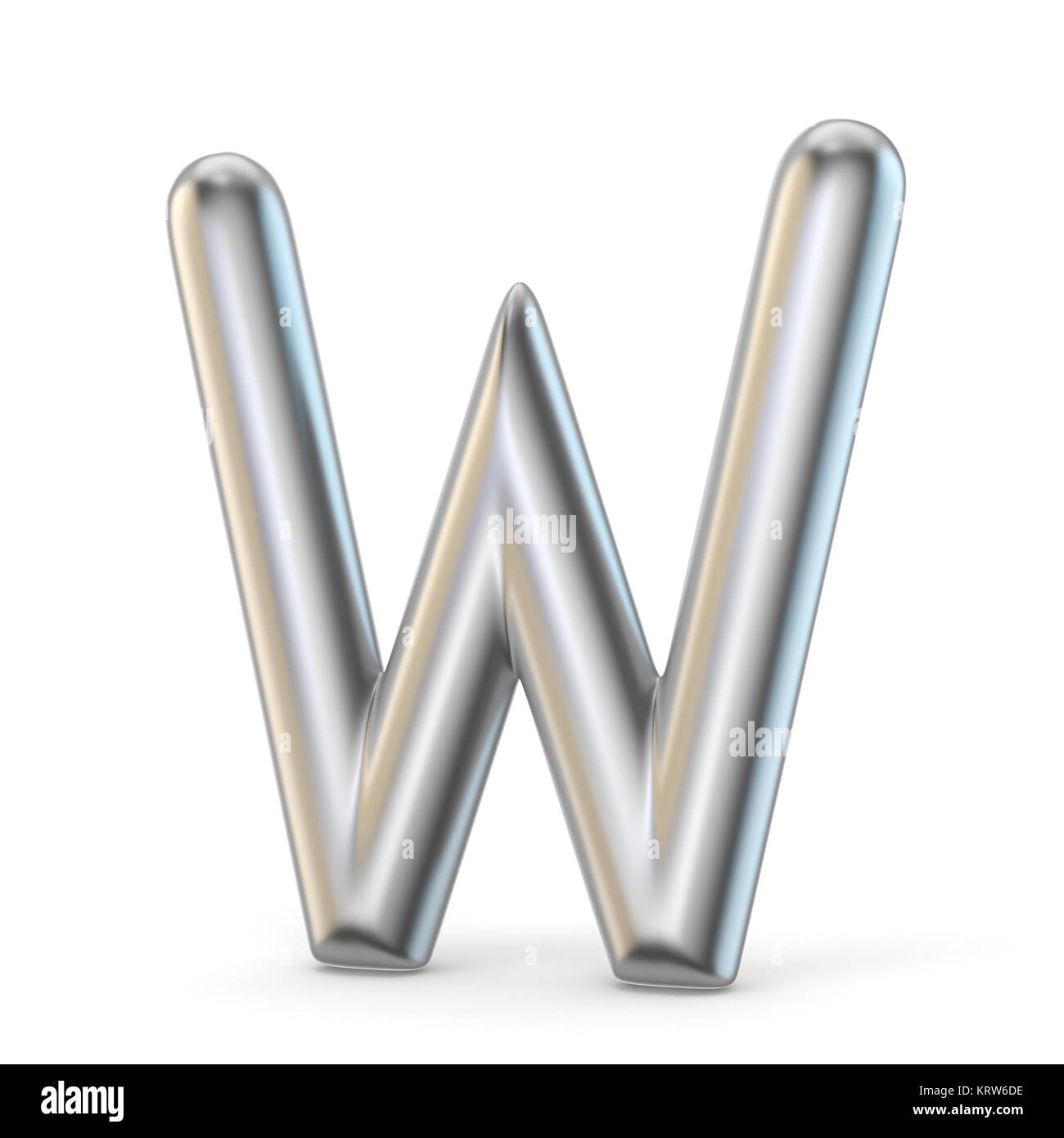 Metal alphabet symbol. Letter W 3D Stock Photo - Alamy