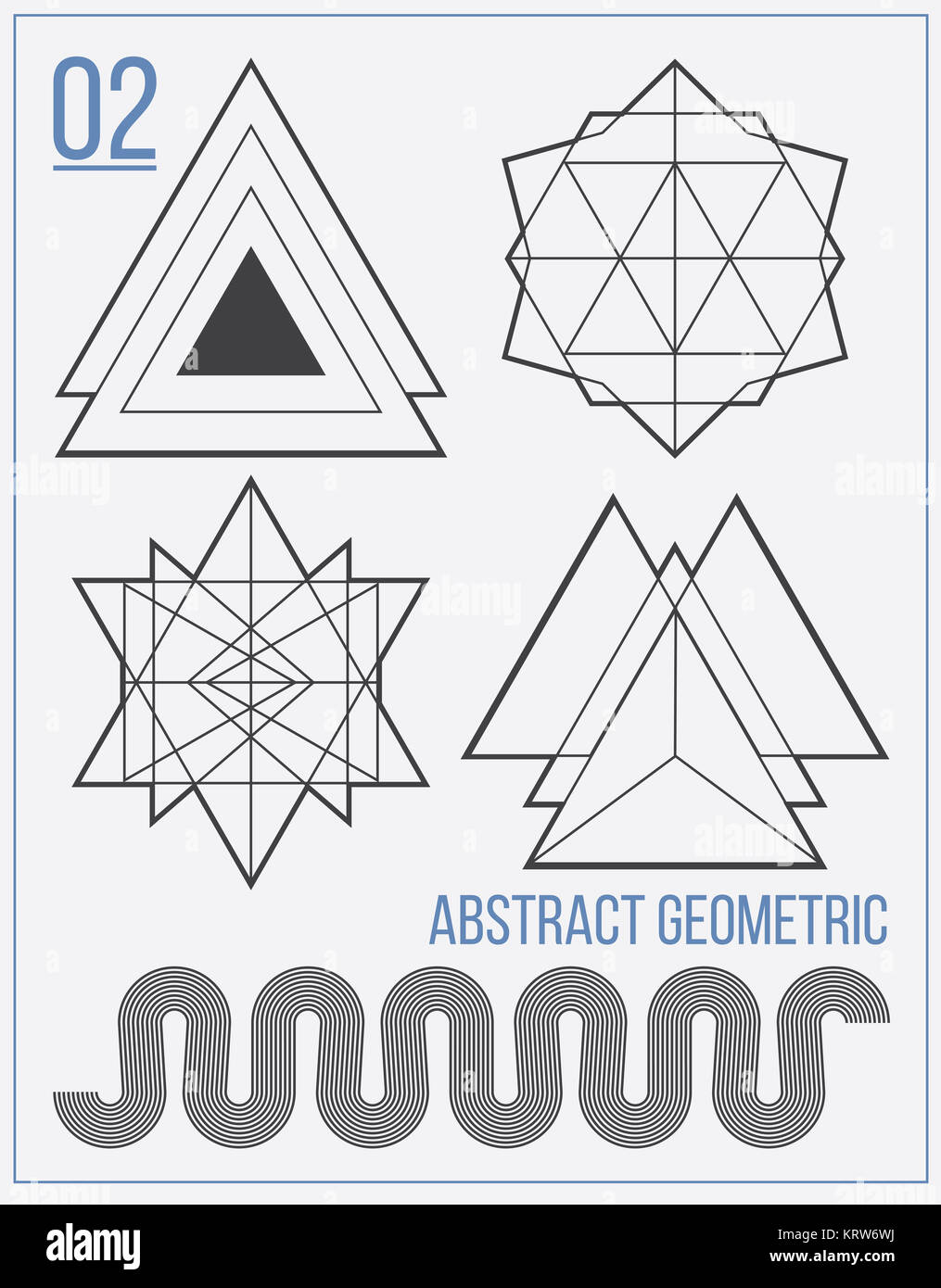 Set with separate abstract vector figures with title Stock Photo - Alamy