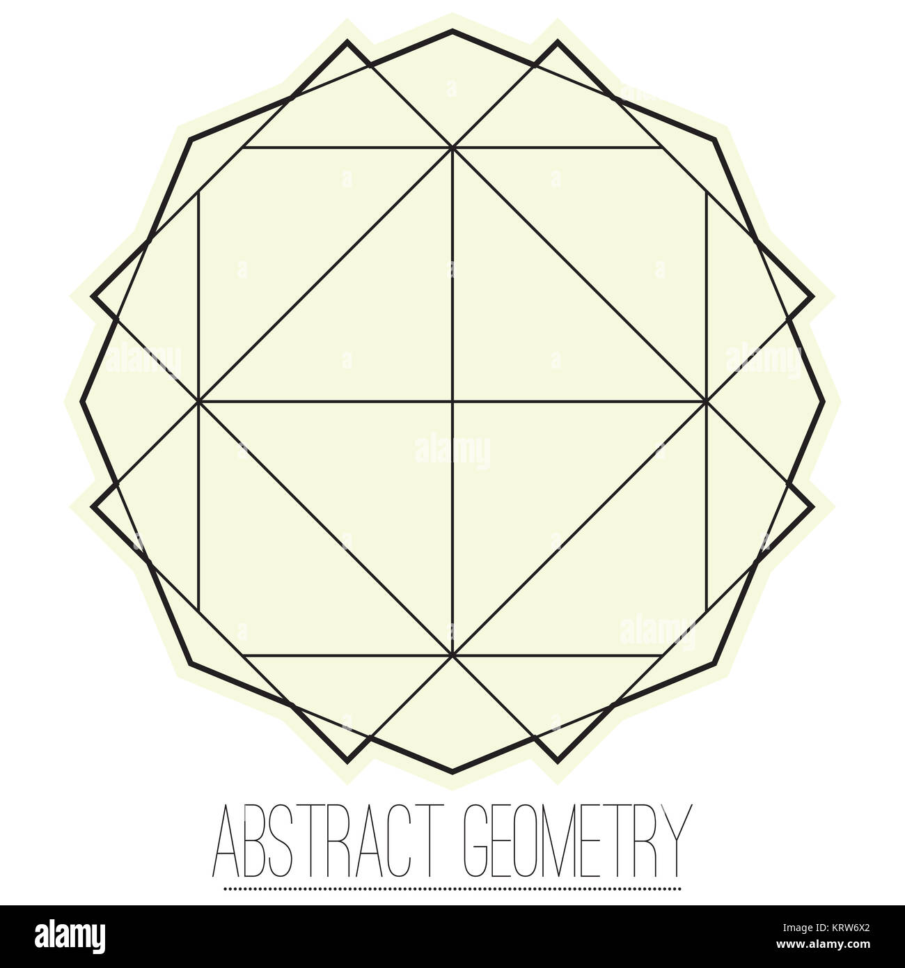 Simple geometric figure with polygon and square Stock Photo - Alamy