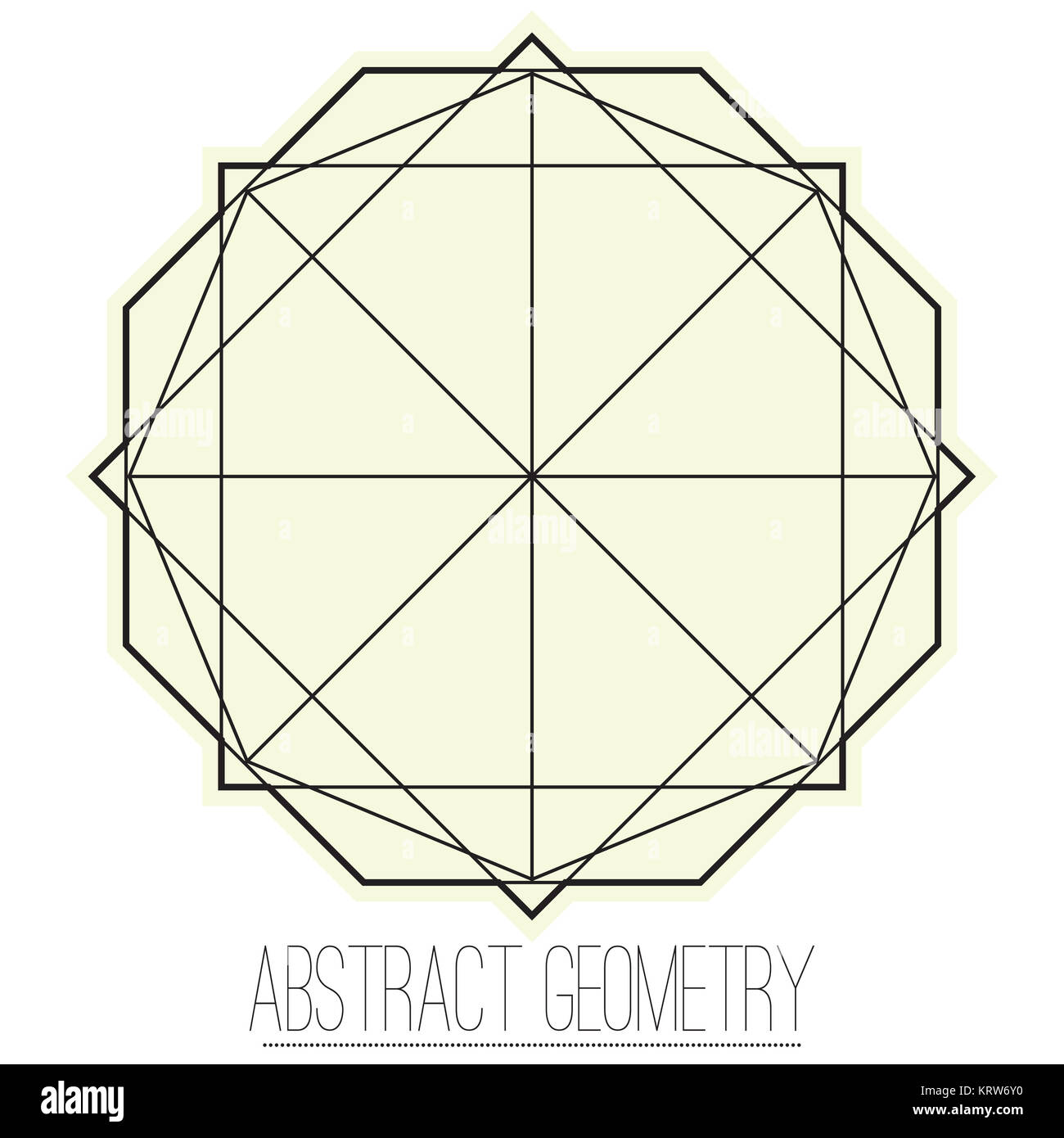 Simple abstract geometric figure with square and polygon Stock Photo ...
