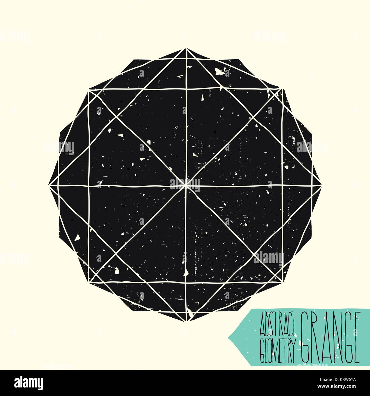 Abstract simple geometric figure with polygon, circle, rhombus Stock ...