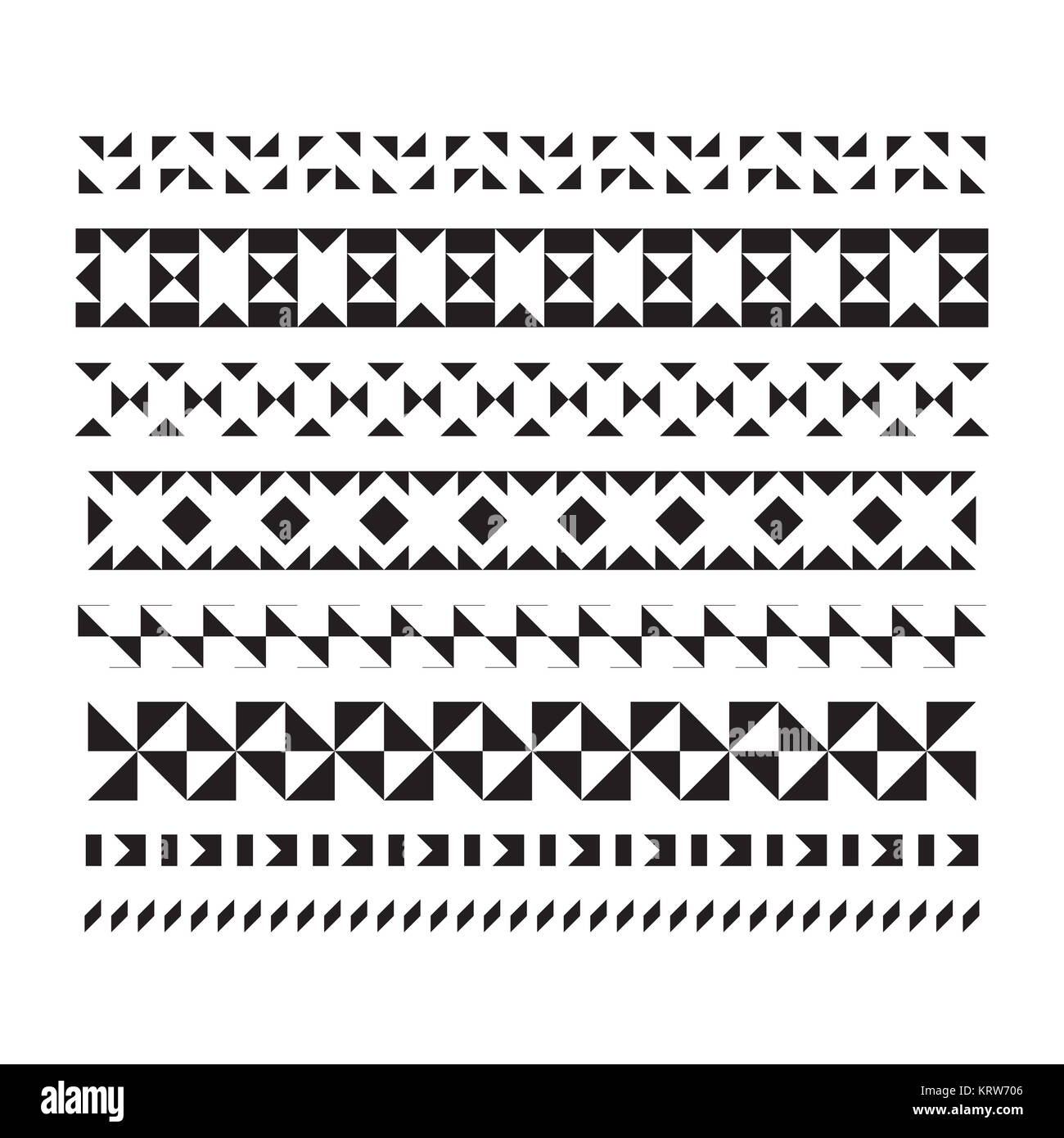 Set of vector borders and lines. Vector geometric elements Stock Photo ...