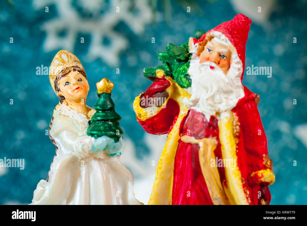 Illustration of Santa Claus in a sleigh with reindeer Stock Photo - Alamy
