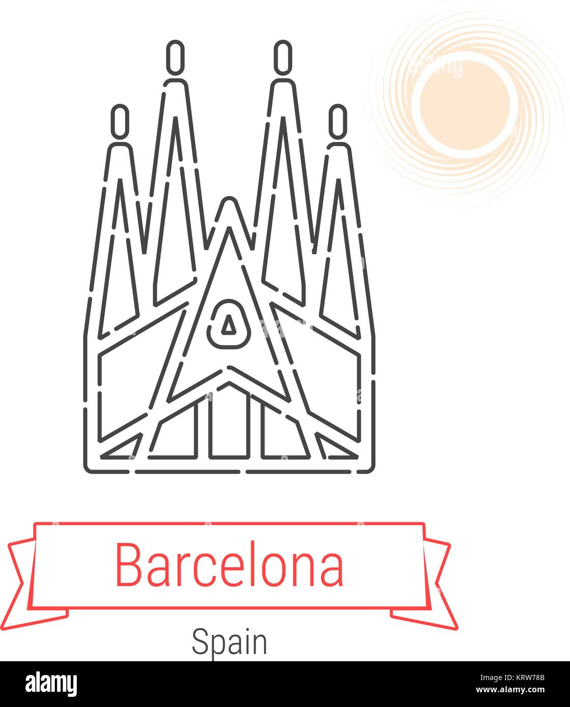 Barcelona, Spain Vector Line Icon Stock Vector Image & Art - Alamy