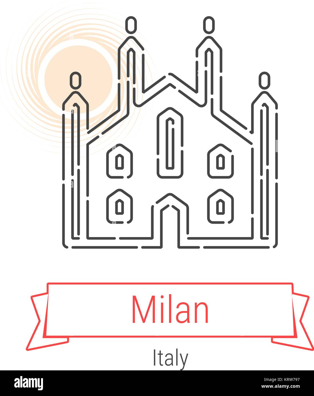 Milan landmark illustration Stock Vector Images - Alamy