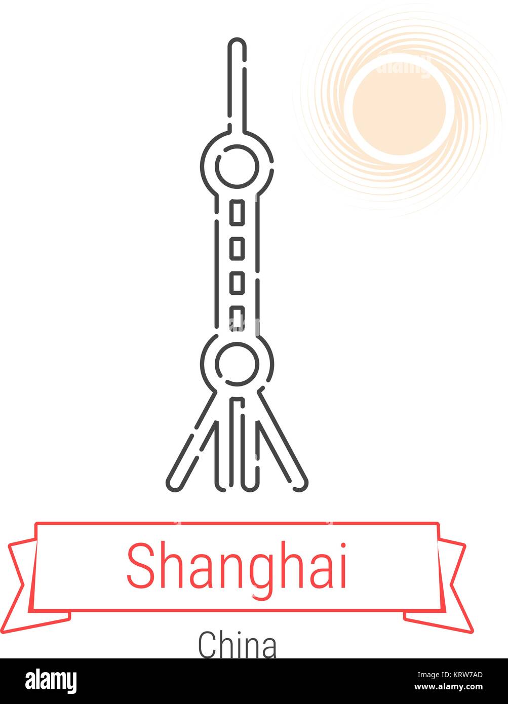 China landmark travel line Stock Vector Images - Alamy