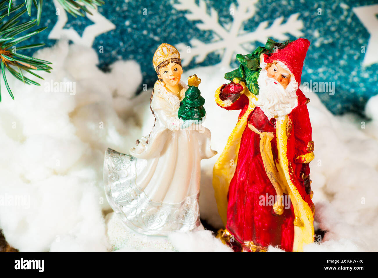 Illustration of Santa Claus in a sleigh with reindeer Stock Photo - Alamy