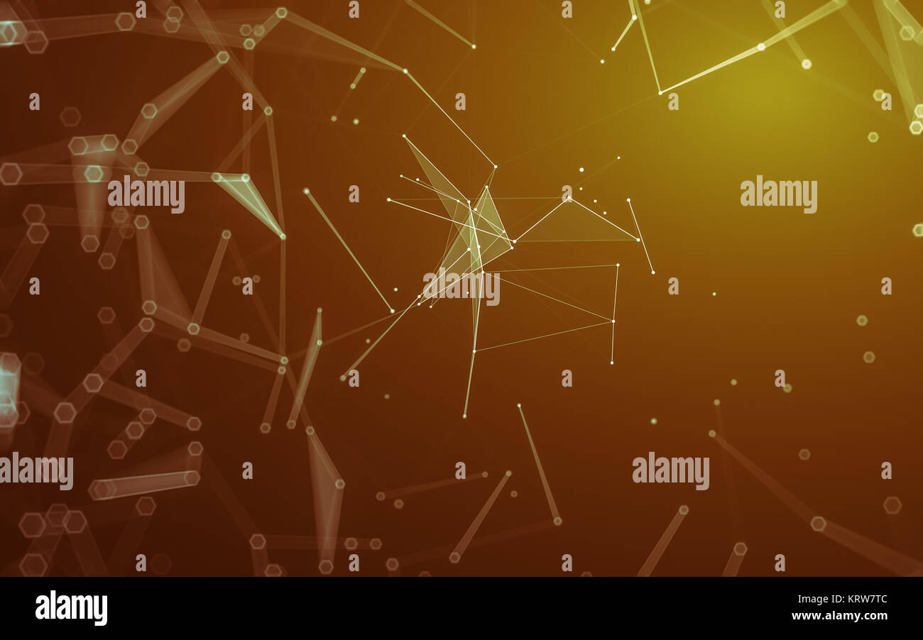 Abstract polygonal space low poly dark background, 3d rendering Stock ...