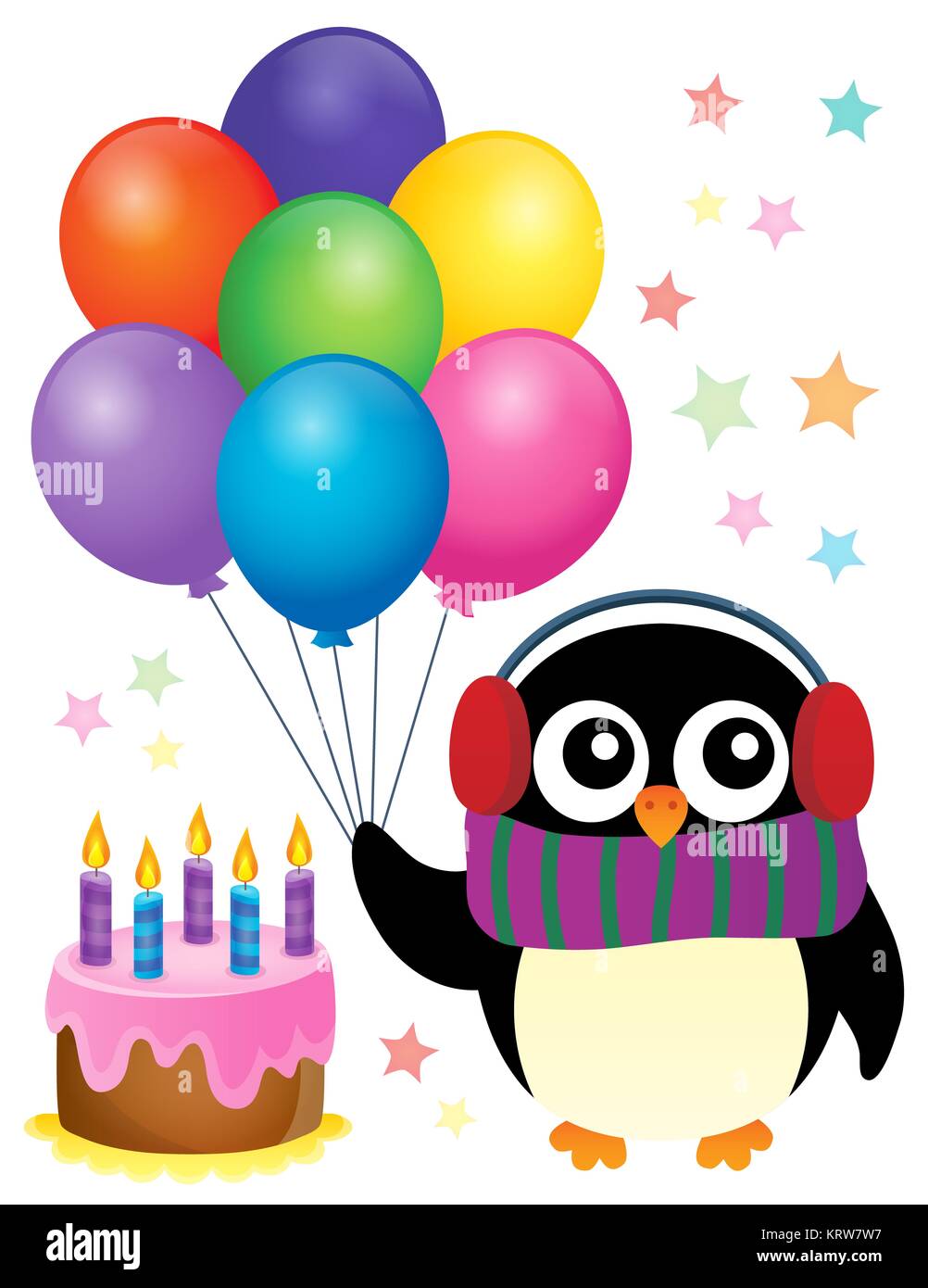 Party penguin theme image 1 Stock Photo - Alamy