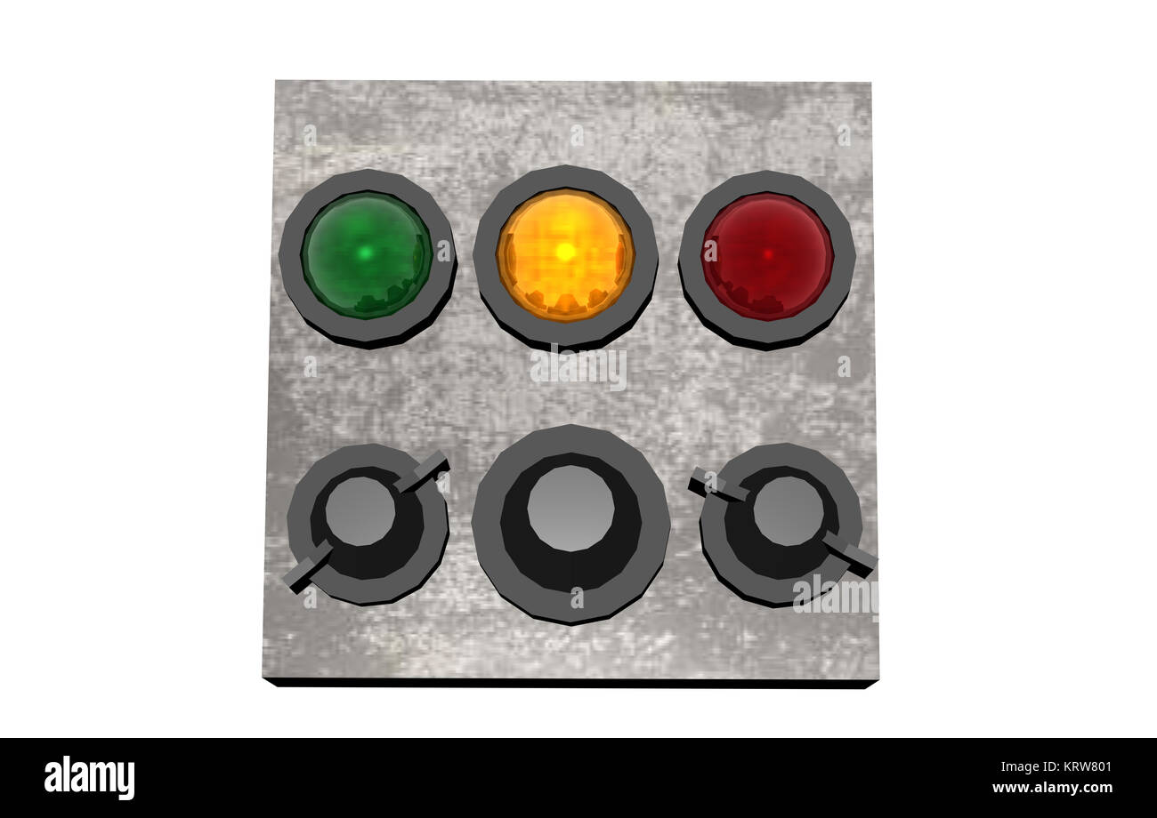 Warning light control panel Cut Out Stock Images & Pictures - Alamy