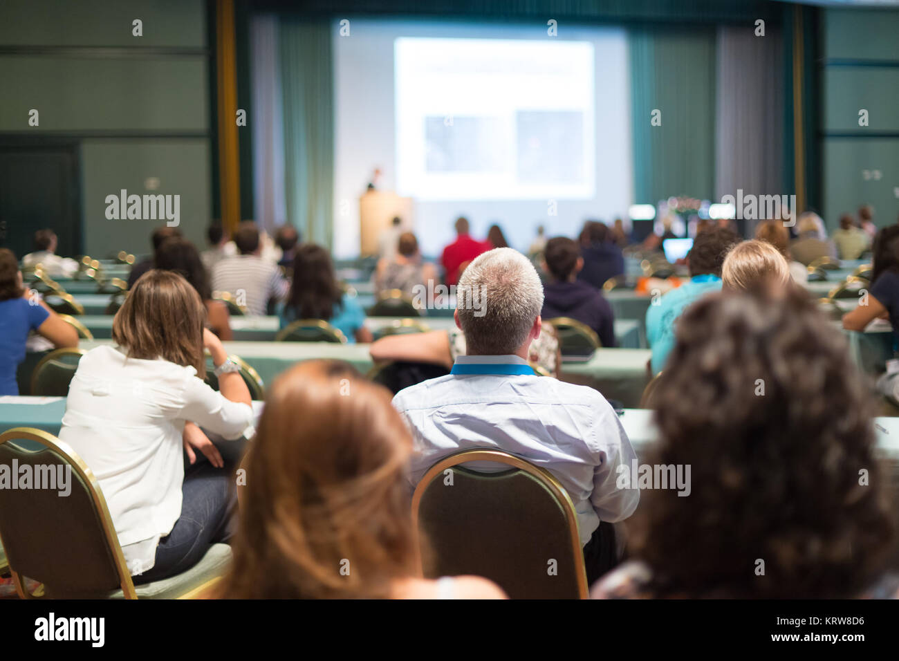 Audience in lecture hall on scientific conference Stock Photo - Alamy