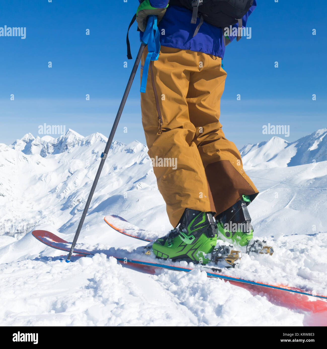 Freeride skier on the top of the mountain Stock Photo - Alamy