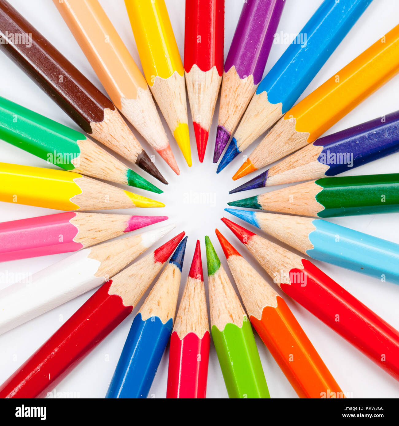 Color pencils isolated on white background close up Stock Photo - Alamy