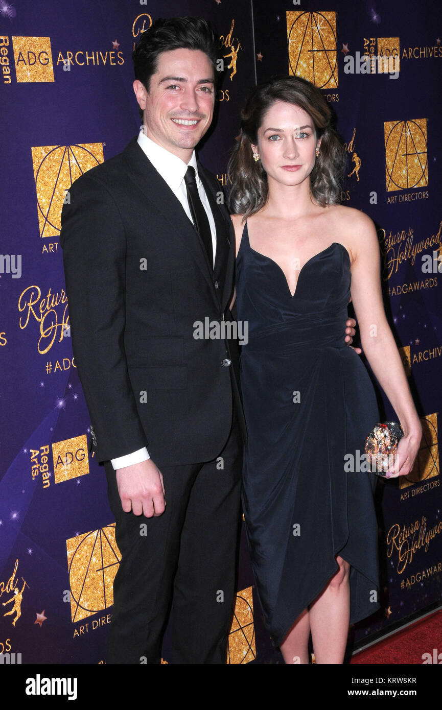 HOLLYWOOD, CA - FEBRUARY 11: (L-R) Actor Ben Feldman and wife actress ...