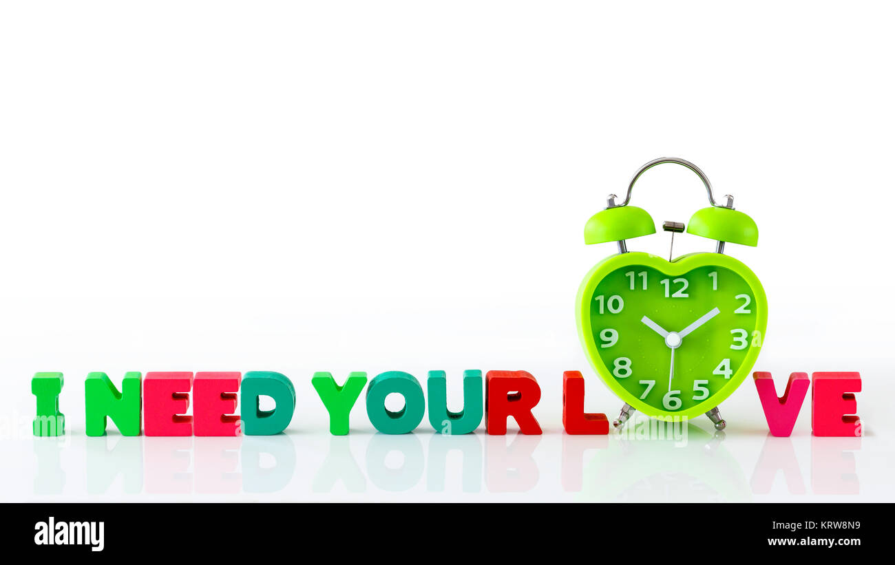 Heart Shaped Clock Wooden Alphabets for Valentin's Concept Stock Photo ...
