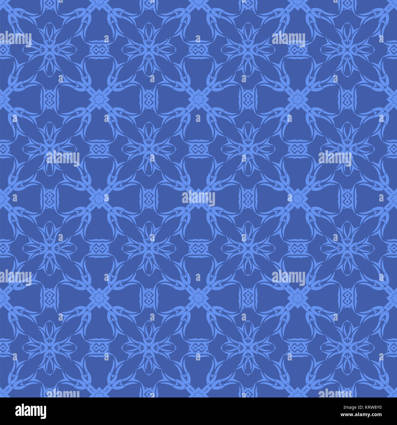 Blue Ornamental Seamless Line Pattern Stock Photo - Alamy