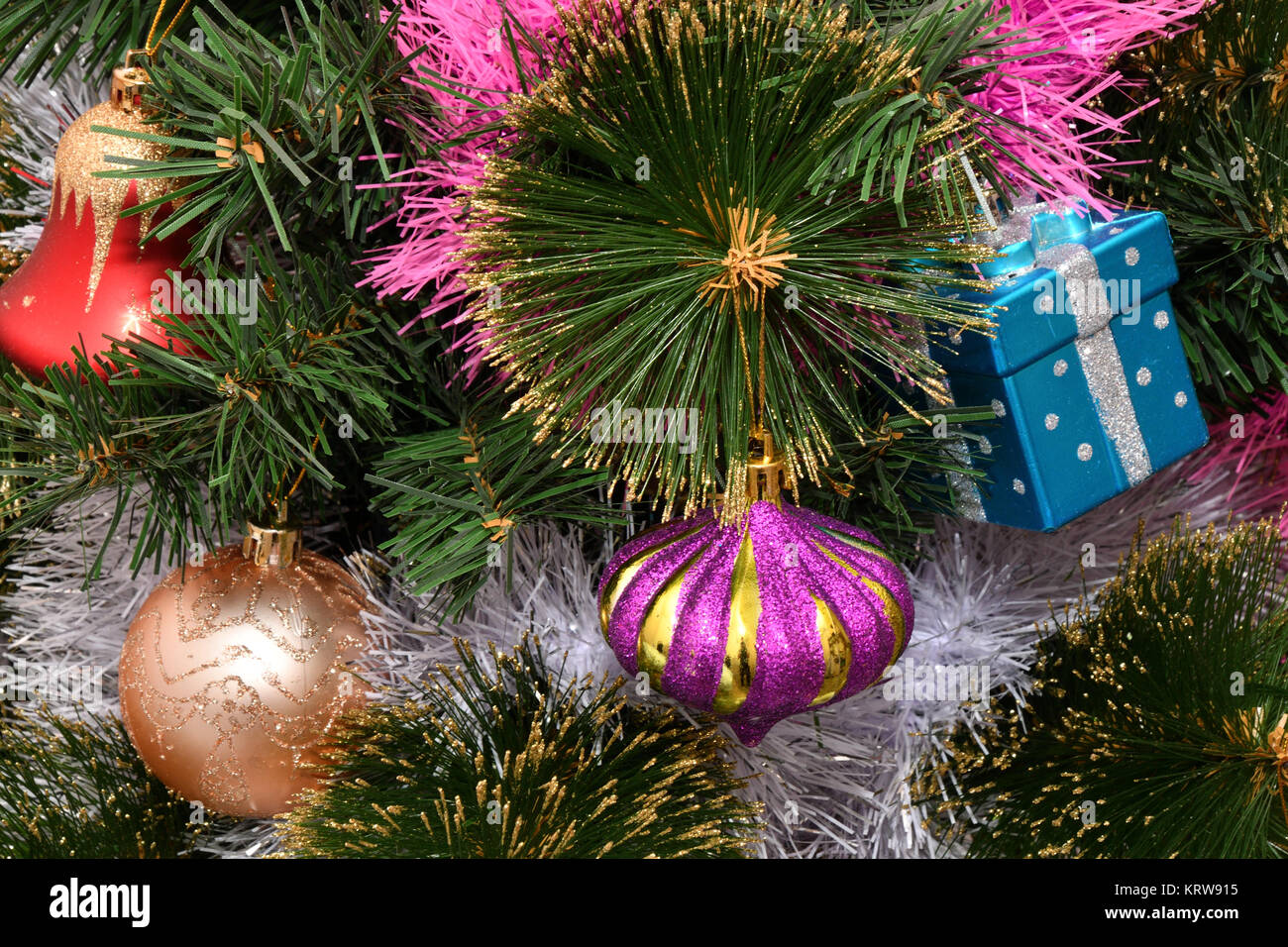 Colorful Christmas ornaments Stock Photo - Alamy