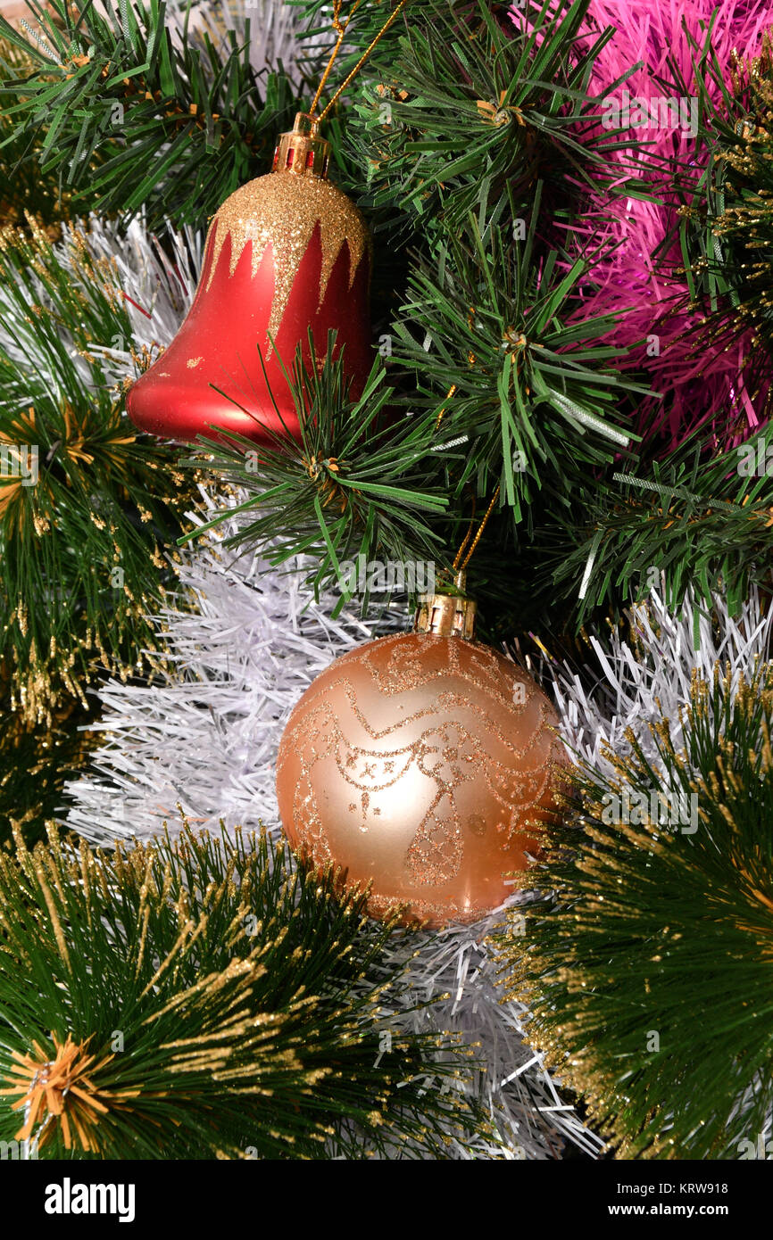 Colorful Christmas ornaments Stock Photo - Alamy
