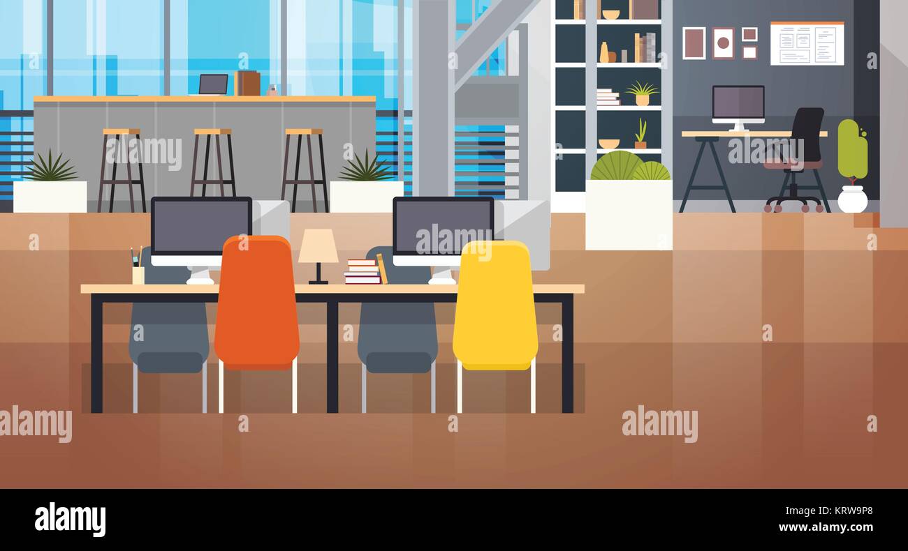 Coworking Space Interior Modern Coworking Office Creative Workplace ...