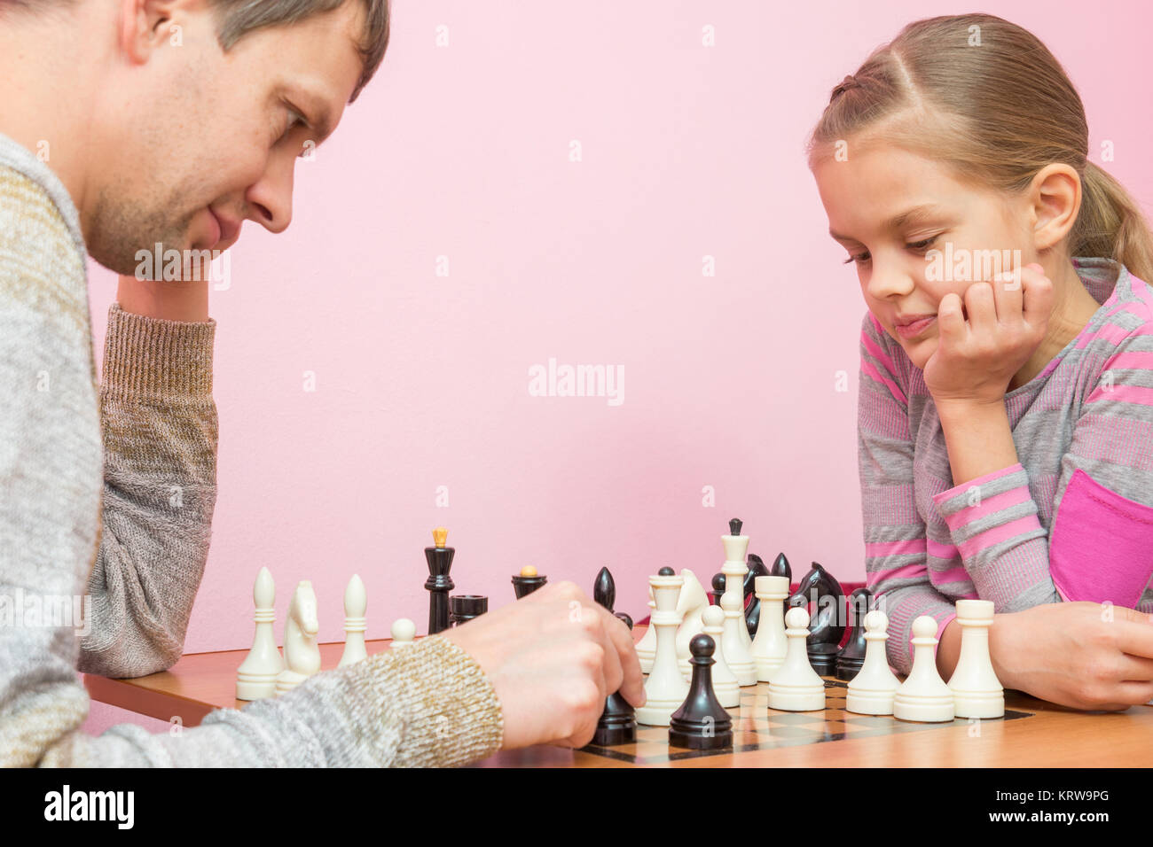 The Pope and the seven-year daughter playing chess Stock Photo - Alamy