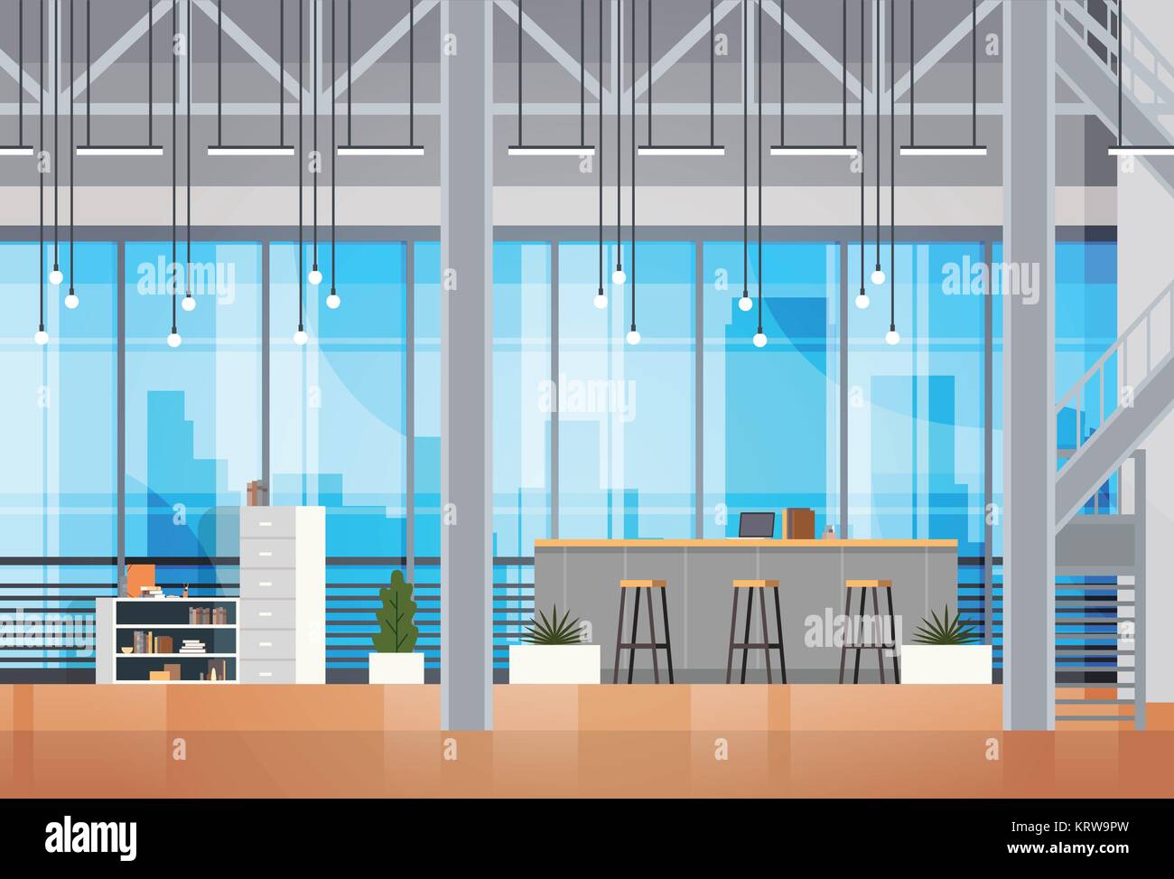 Coworking Space Interior Open Coworking Center Office Creative ...