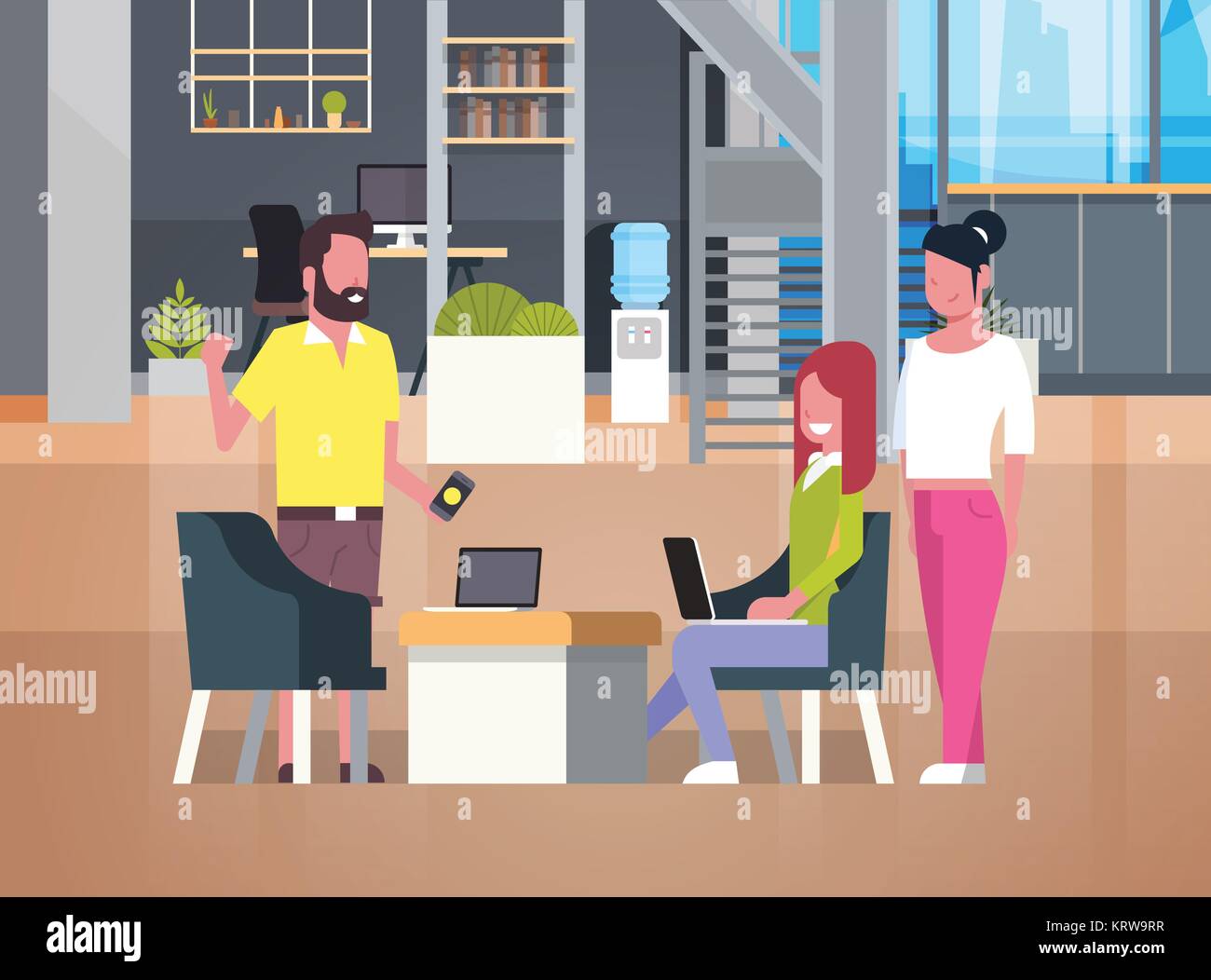 People working in coworking Stock Vector Images - Alamy