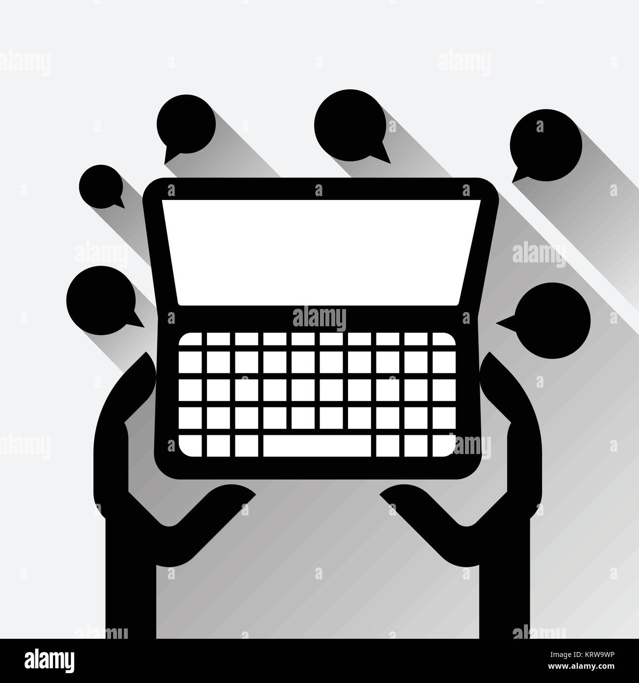 Laptop chat icon hi-res stock photography and images - Alamy