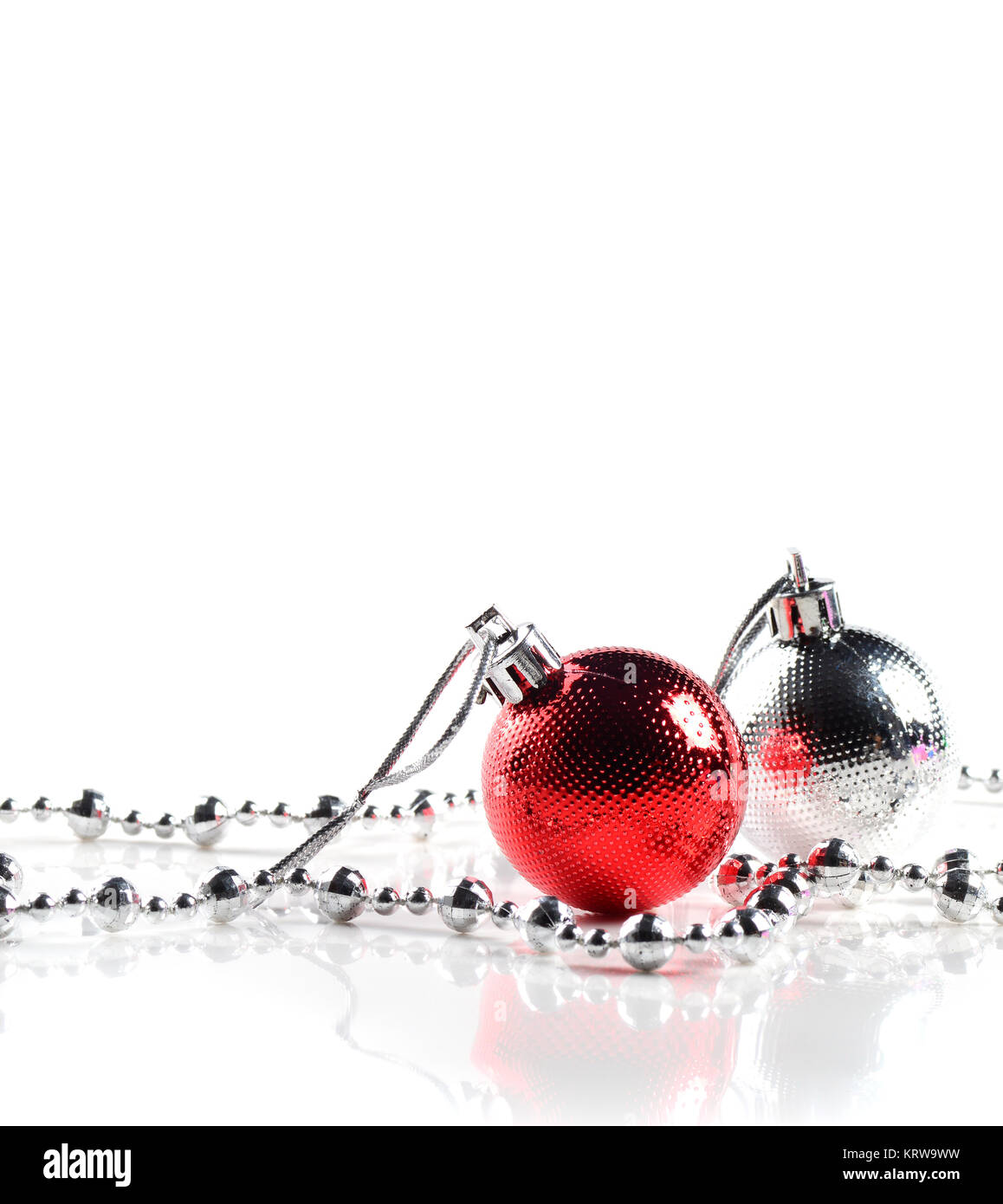 Christmas balls with ornaments on white background Stock Photo - Alamy