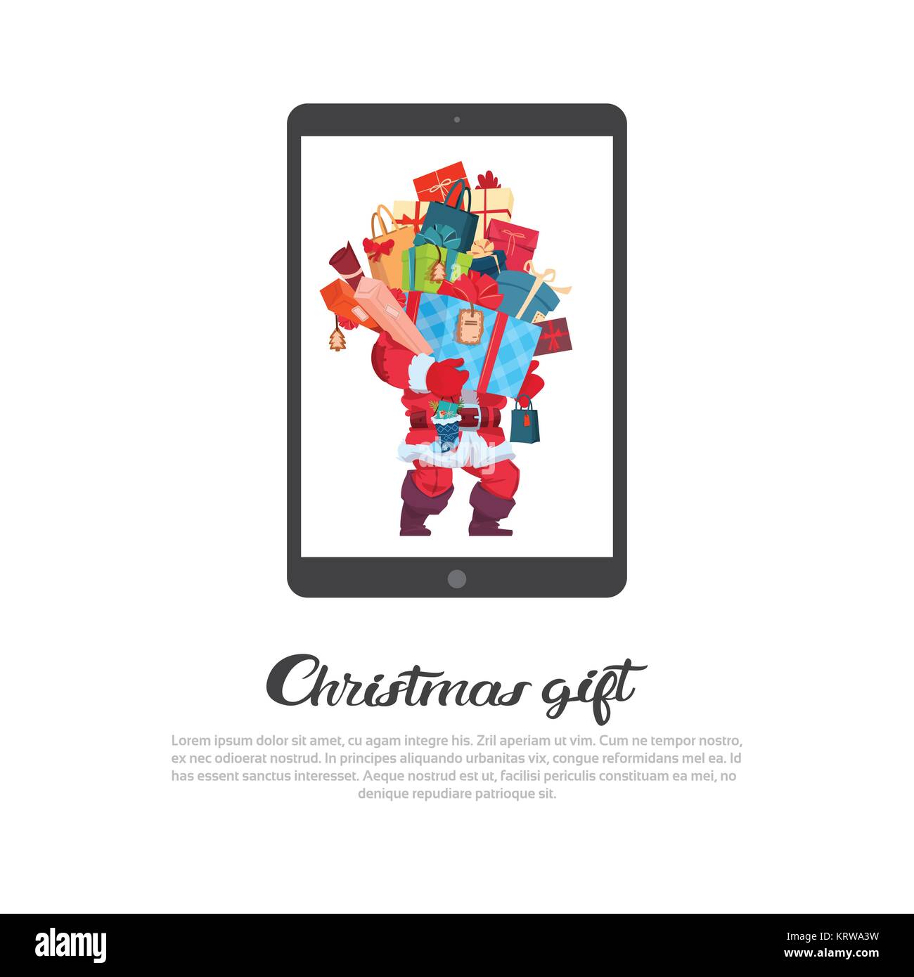 Christmas Gift Poster With Modern Digital Tablet Holday Sale And ...