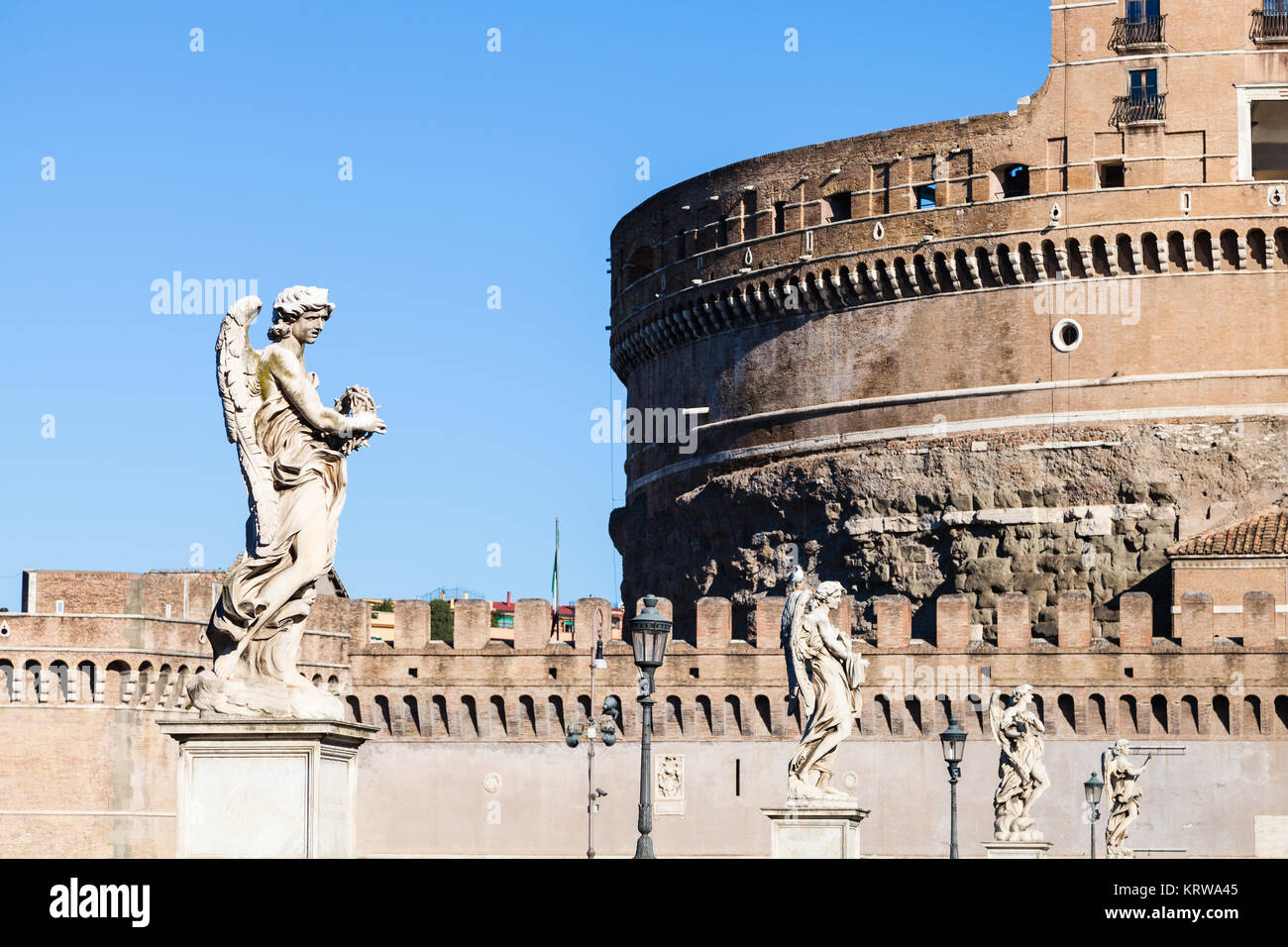 statues of Angels on bridge Ponte Sant Angelo Stock Photo - Alamy