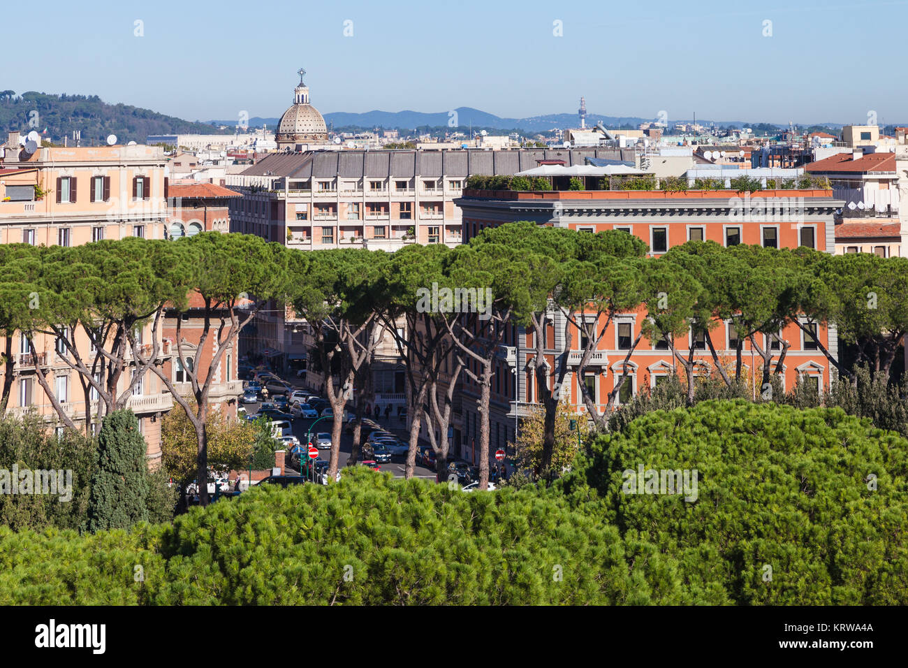 above view of old residential district in Rome Stock Photo - Alamy