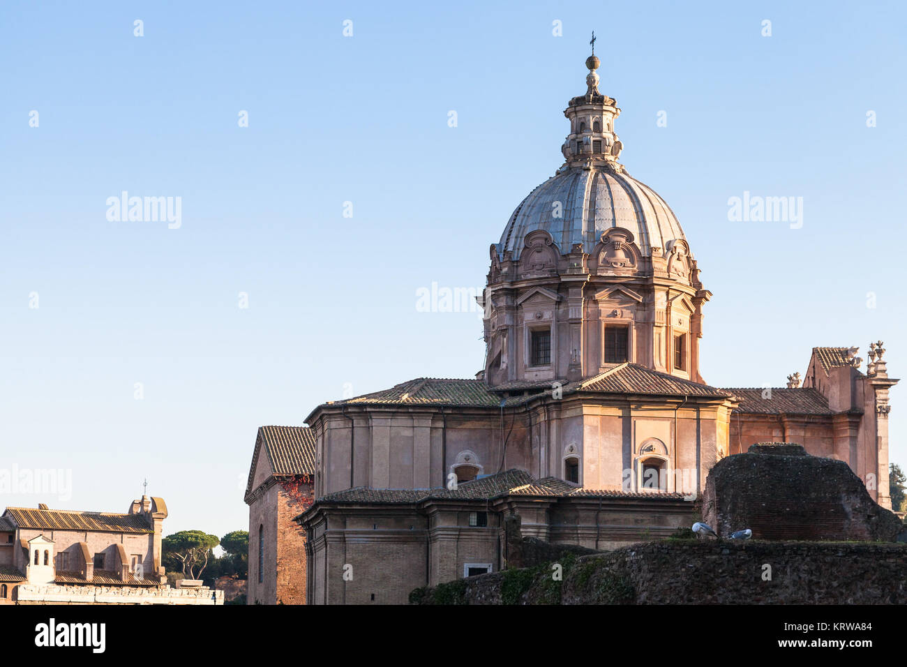 dome of church santi luca e martina in Rome Stock Photo - Alamy