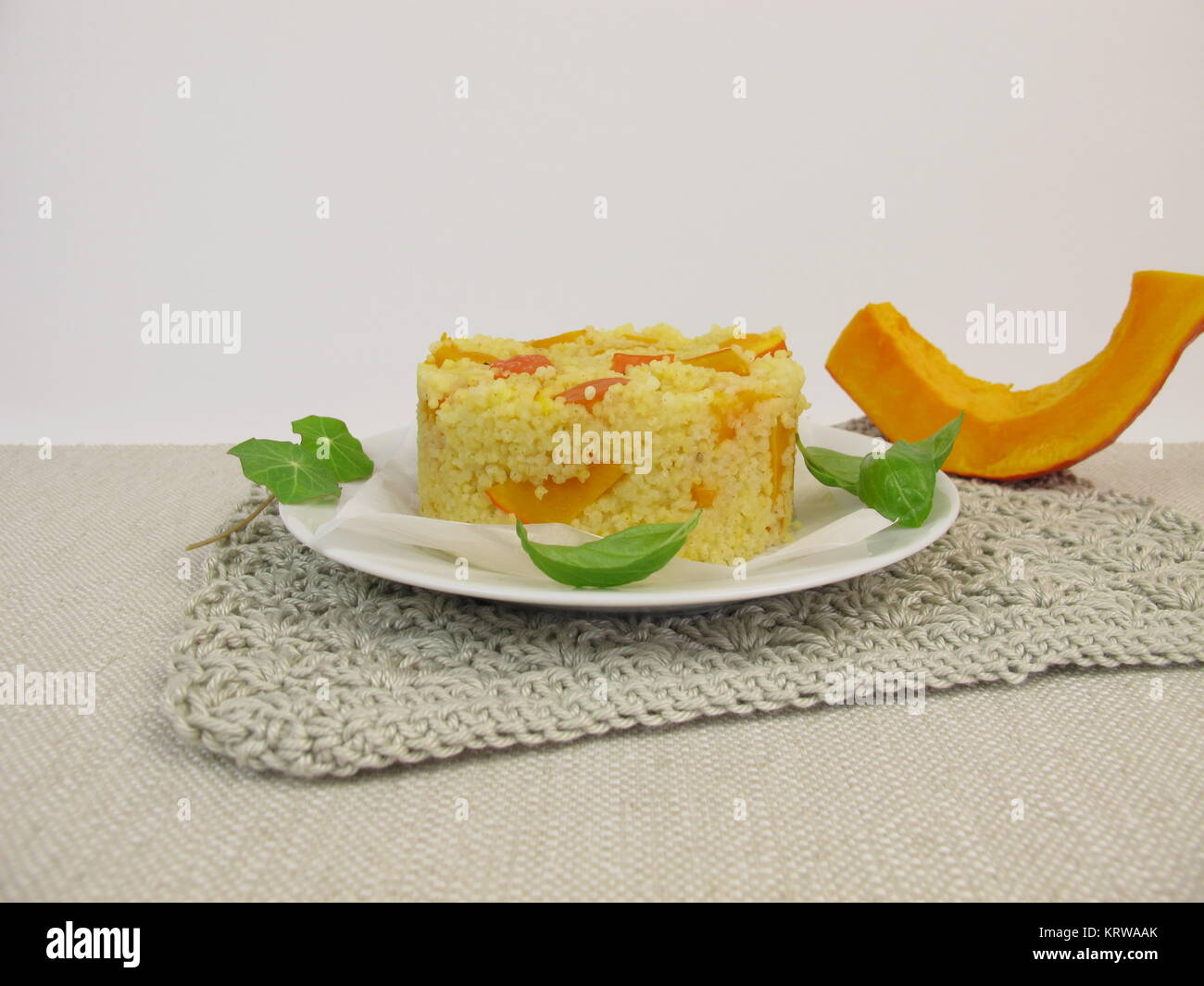 appetizer with millet and hokkaido pumpkin Stock Photo - Alamy