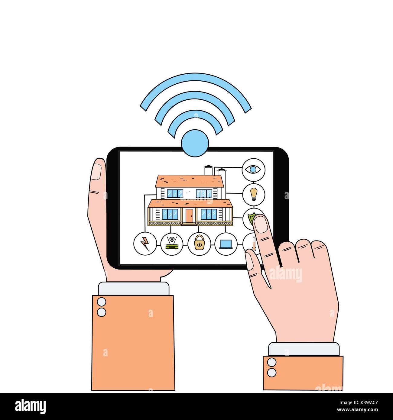 Hand Hold Digital Tablet With Smart Home Control System Application ...