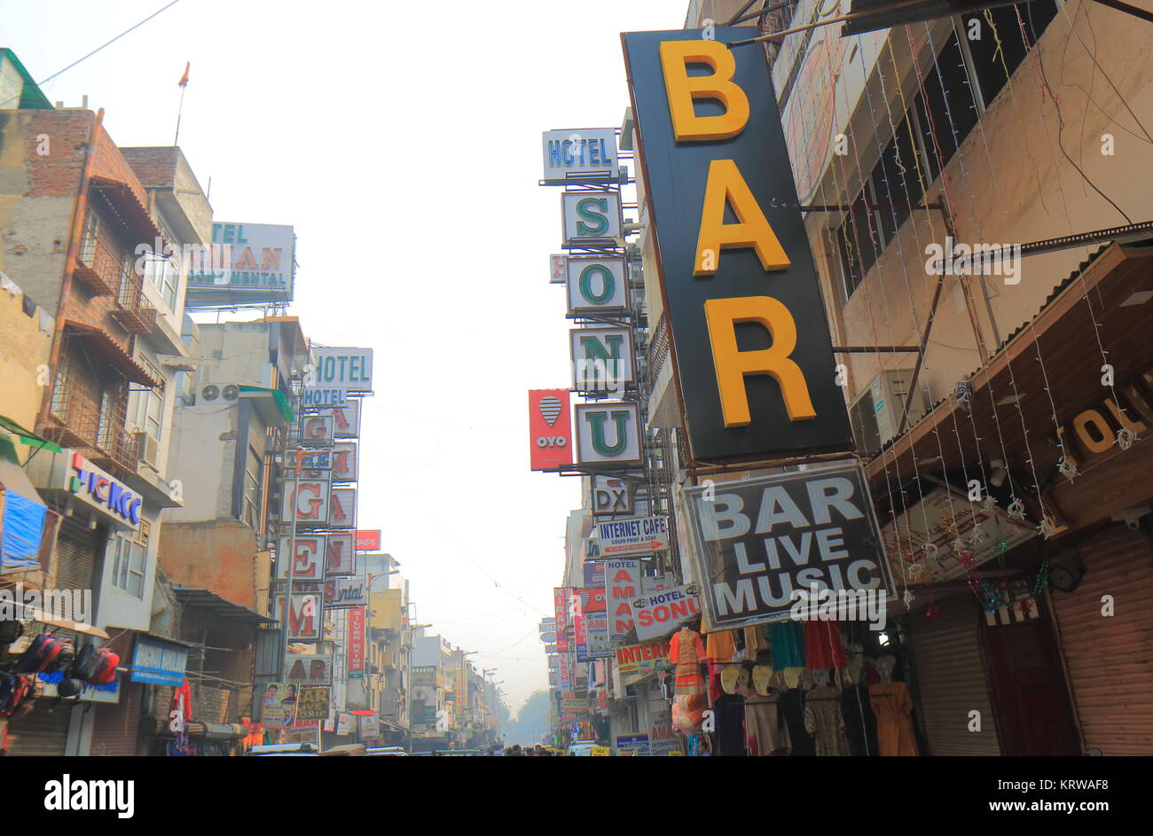People visit Paharganj Main Bazaar market in New Delhi India Stock ...