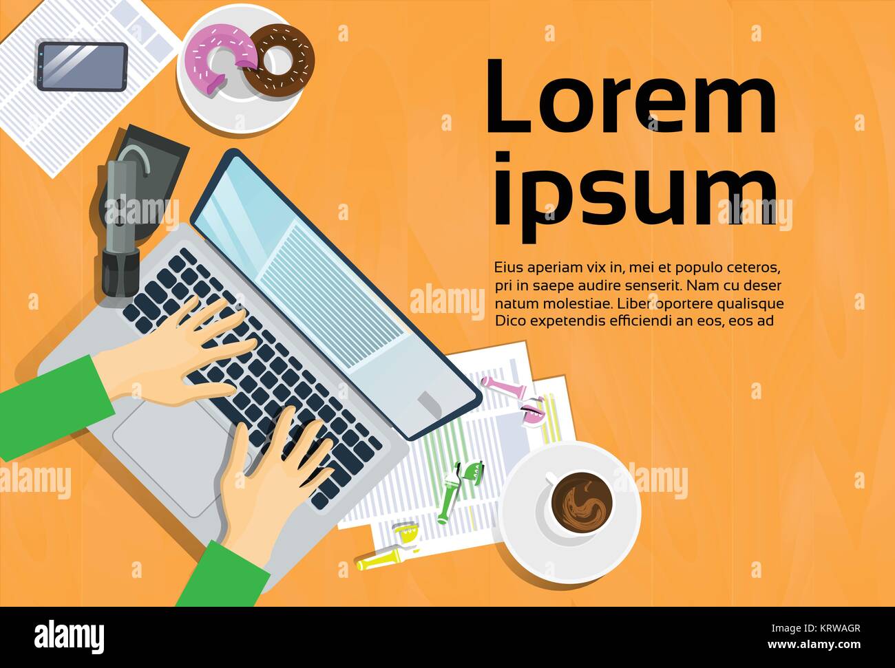 Typing computer and notes Stock Vector Images - Alamy